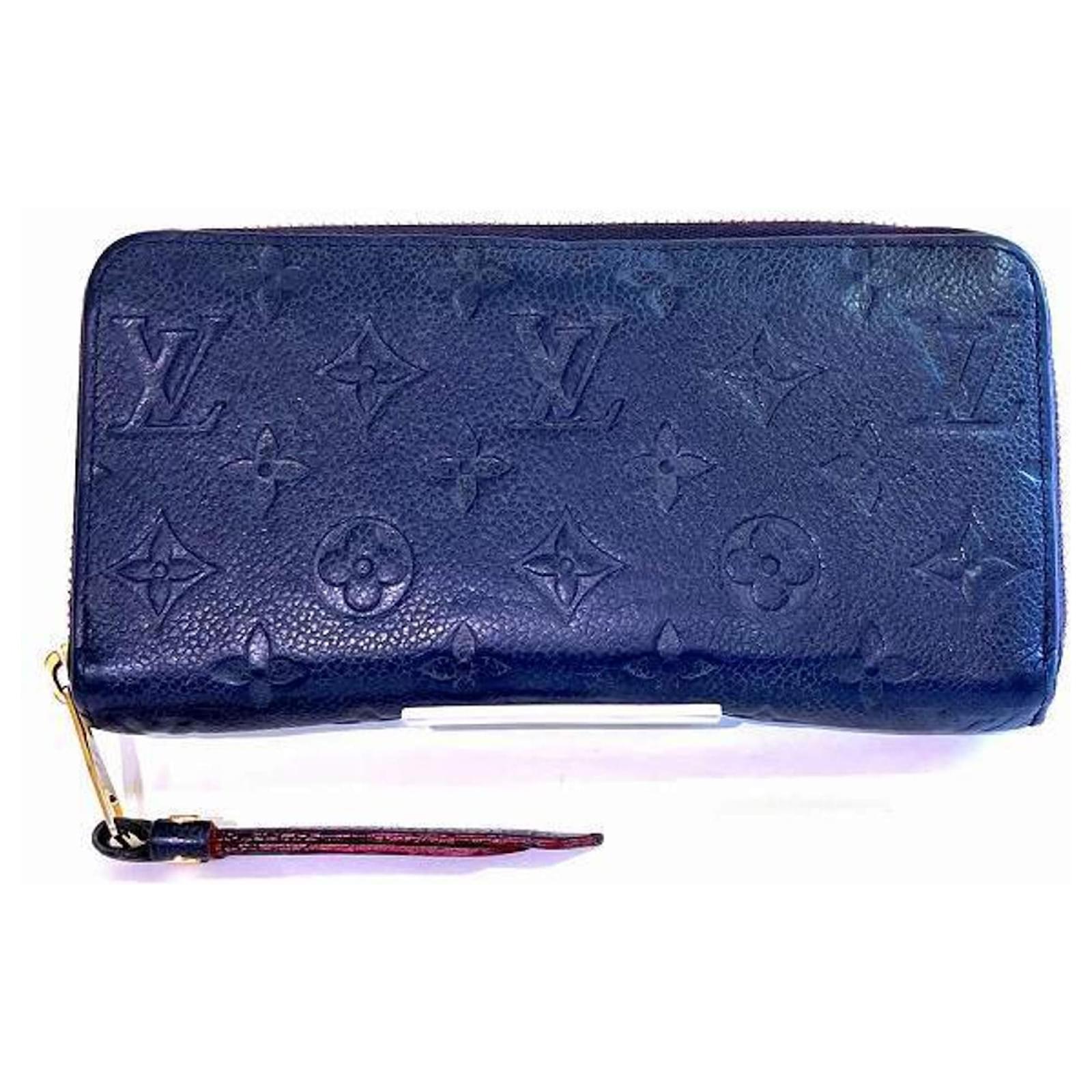 Louis Vuitton Monogram Empreinte Zippy Wallet Blue Leather ref.1454996 ...