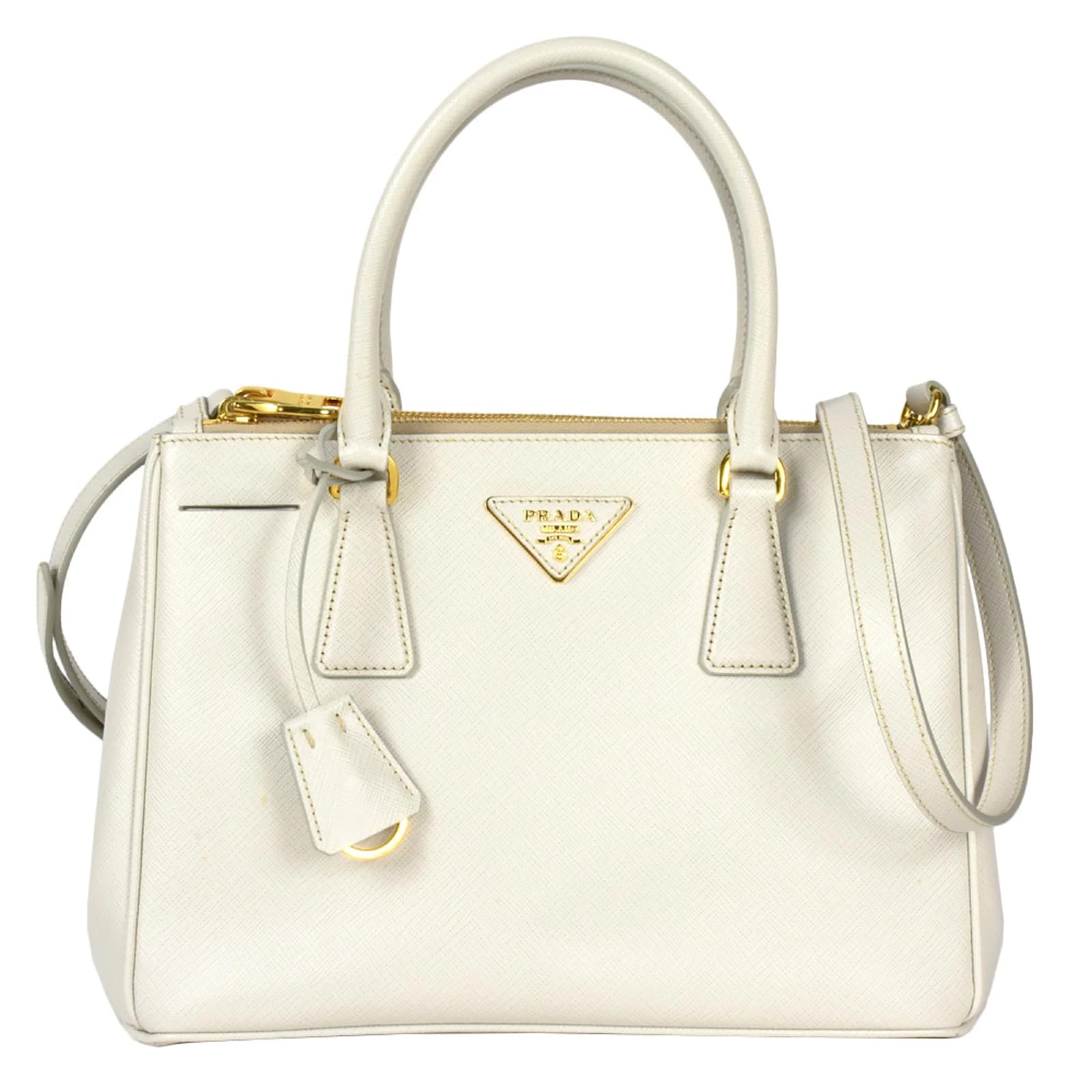 Prada Galleria Handbag Saffiano BN2863 White Leather ref.1455064 - Joli ...