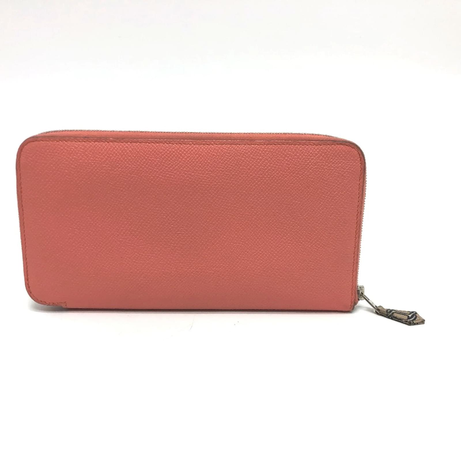 Hermès Hermes Zip Around Long Wallet in Flamingo Pink Leather ref ...