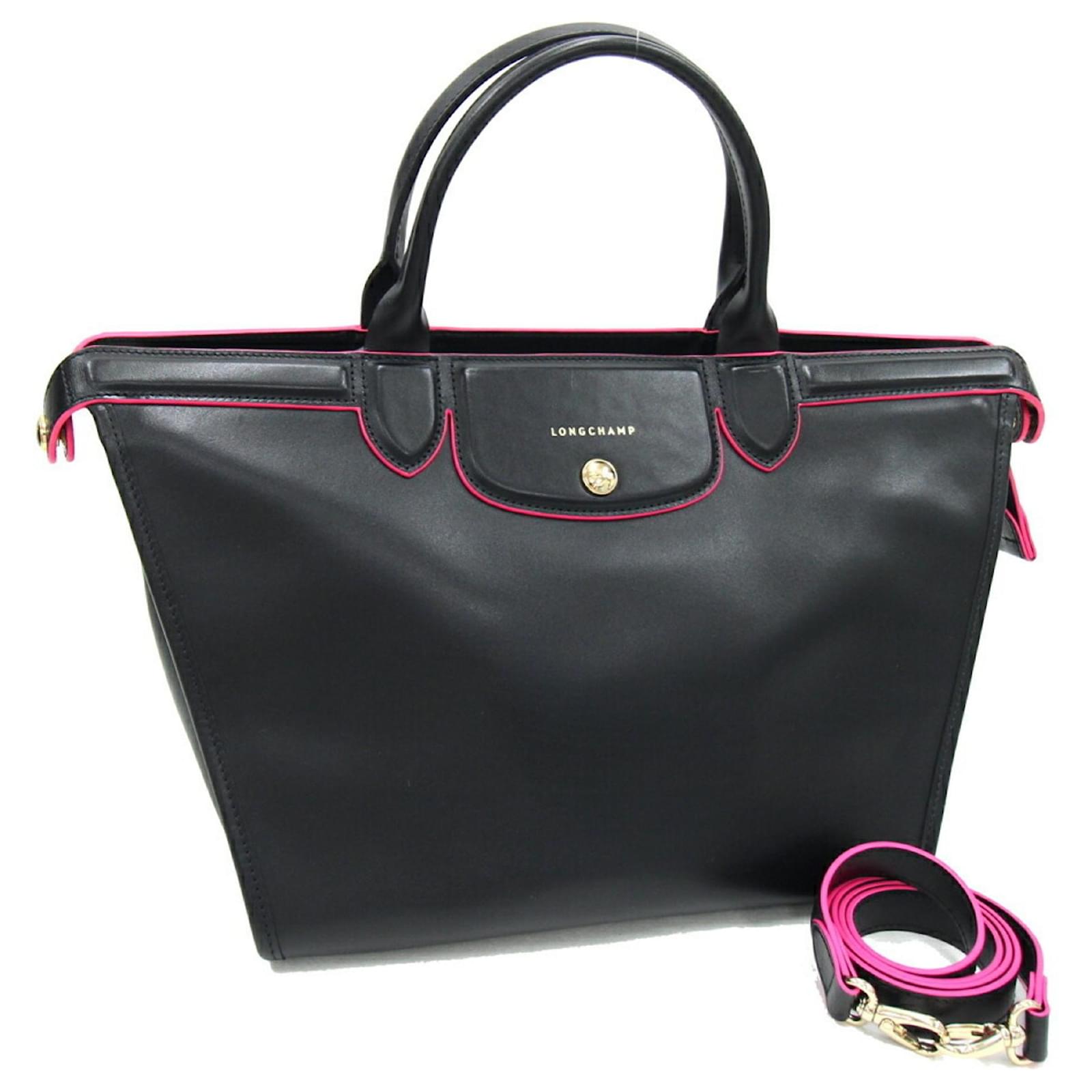 Longchamp Pliage Black Leather ref.1457786 - Joli Closet