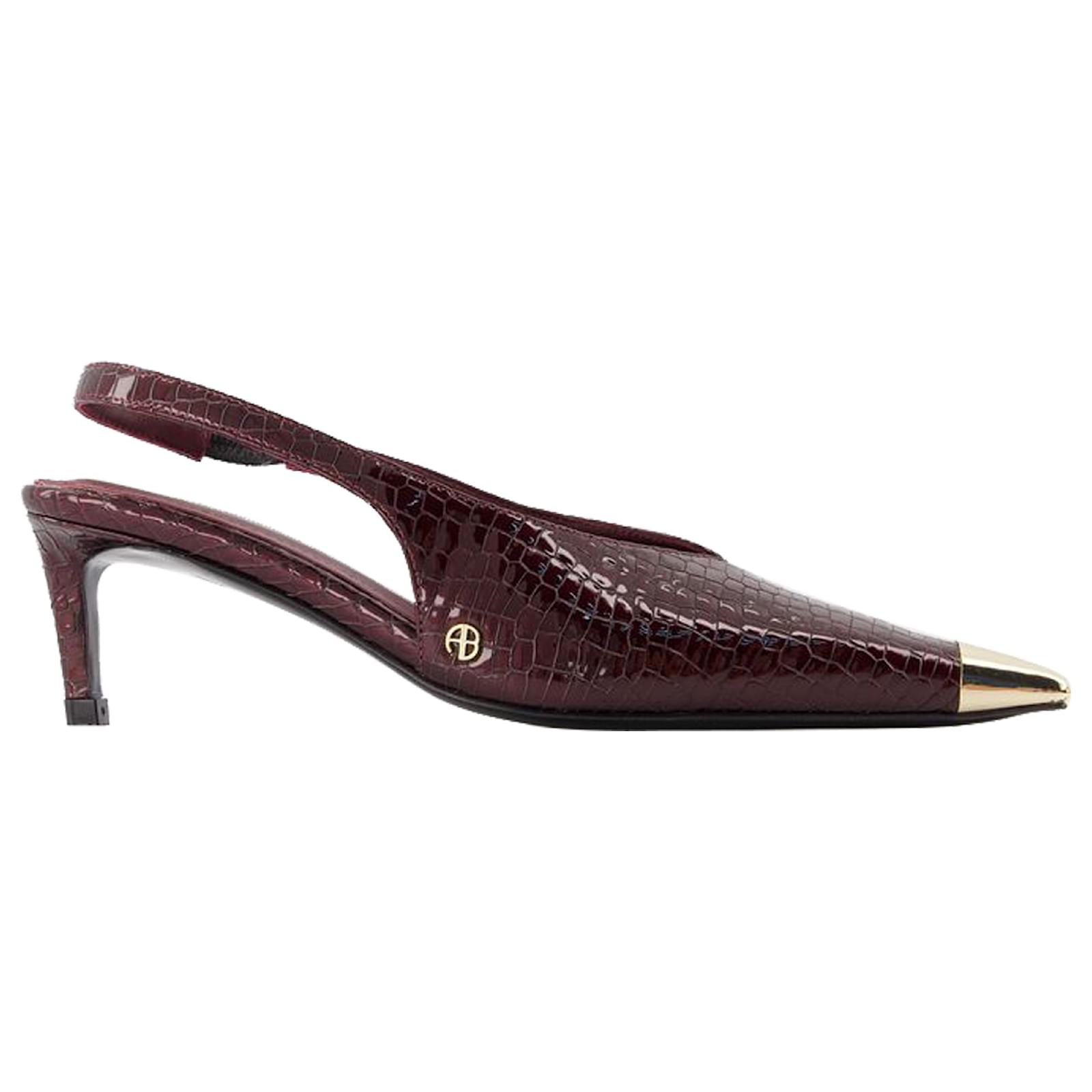 Nina Pumps - ANINE BING - Calfskin - Burgundy Red Dark red Leather Pony ...