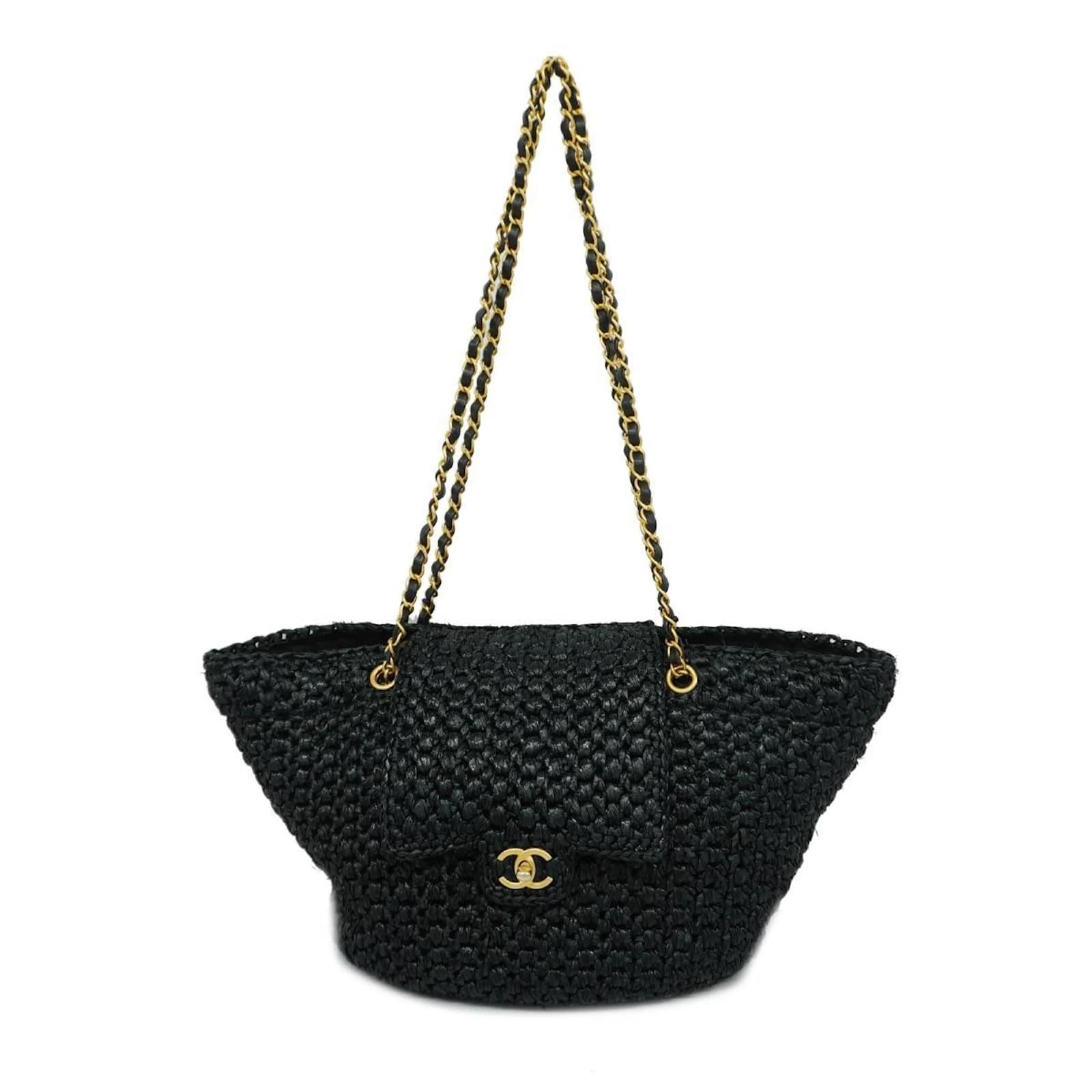 Chanel Black Raffia Shoulder Bag ref.1458733 - Joli Closet