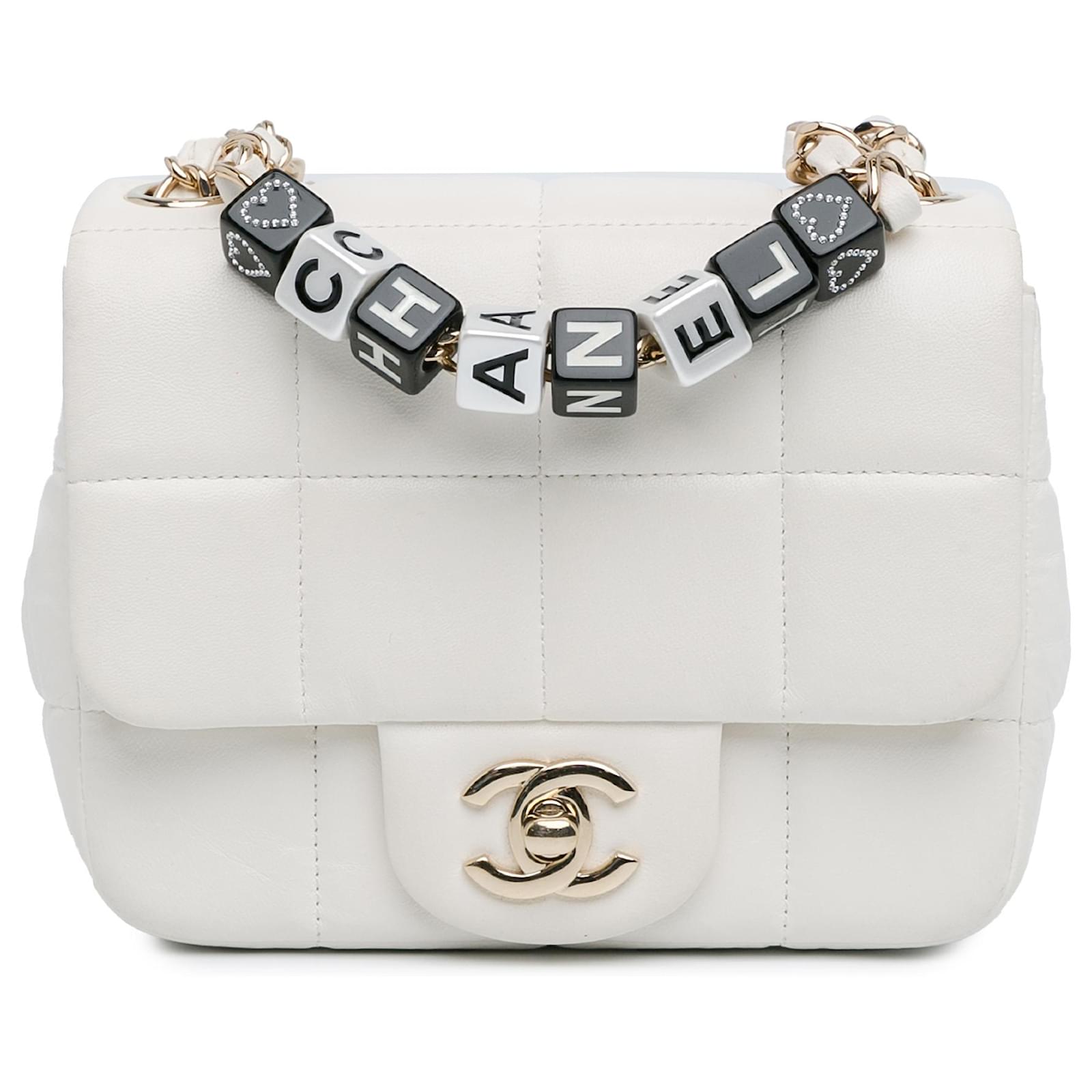 Chanel White Mini Lambskin Monacoco Flap Cream Leather ref.1458950 ...