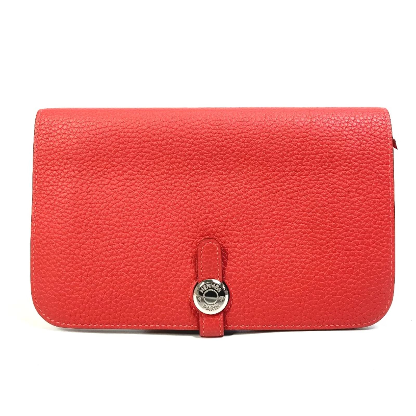 Hermès Hermes Dogon GM Bifold Long Wallet Red Leather ref.1462167 ...