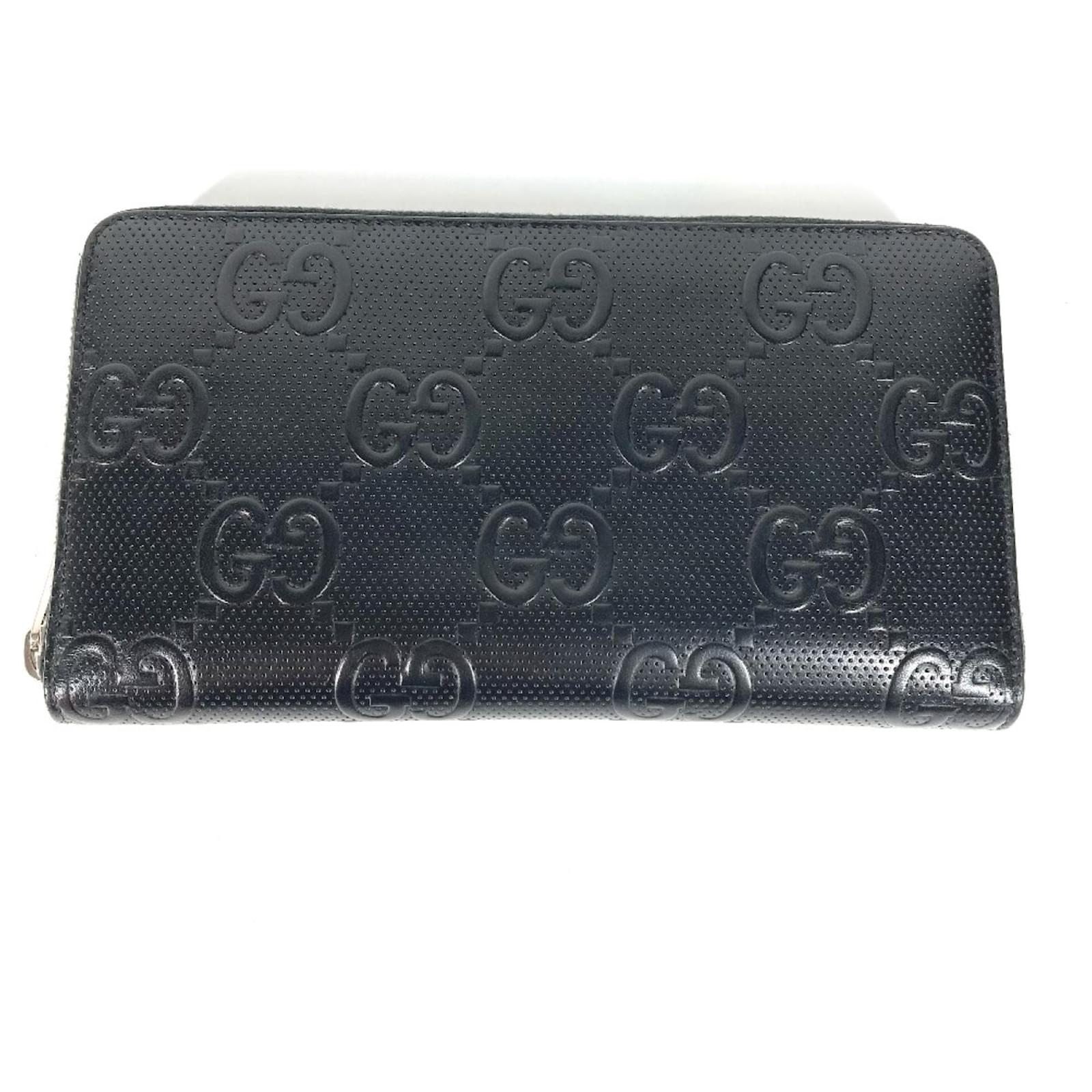 Gucci GG Embossed Long Wallet Black Leather ref.1463127 - Joli Closet