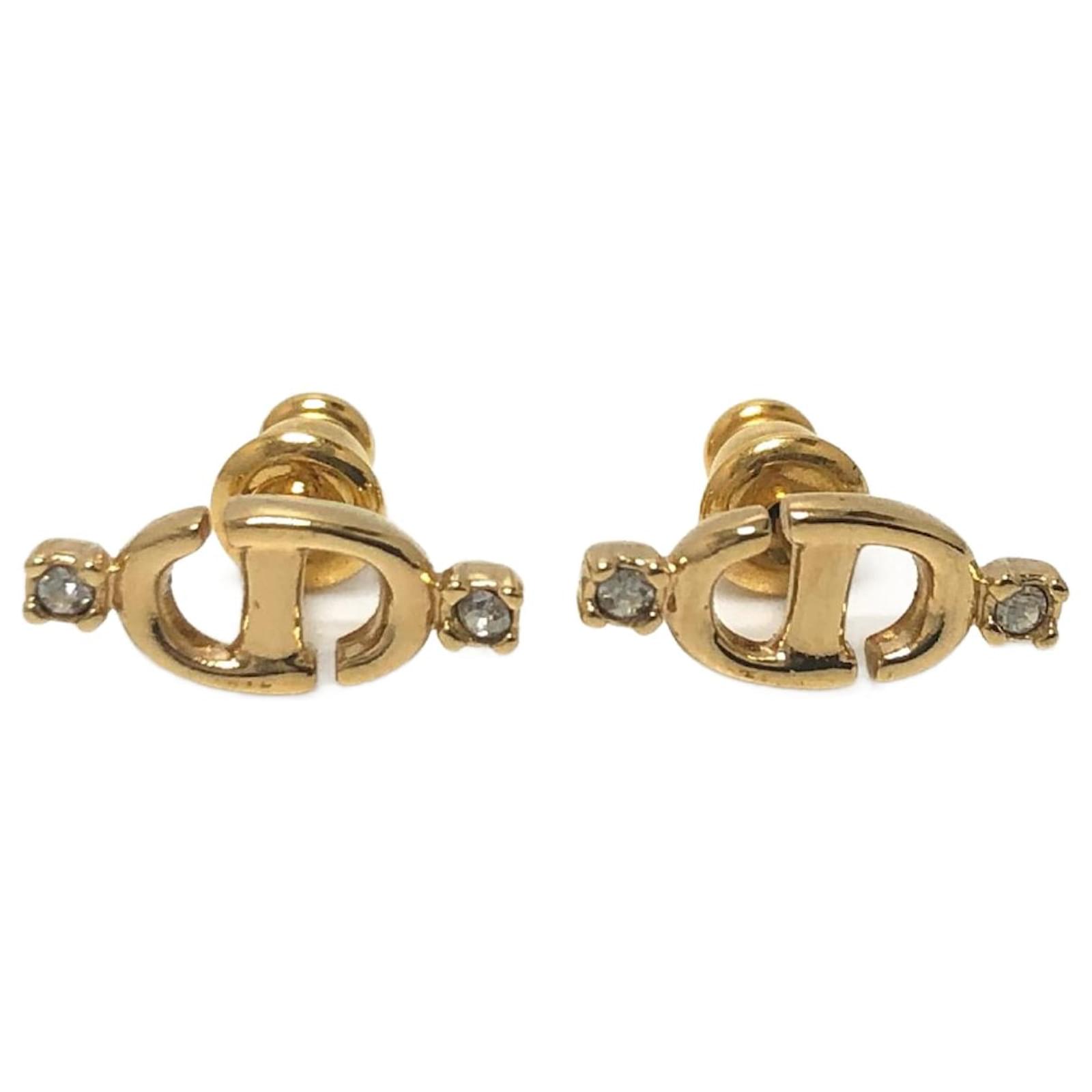 Christian Dior Gold Plated Stud Earrings Golden Gold-plated ref.1463221 ...