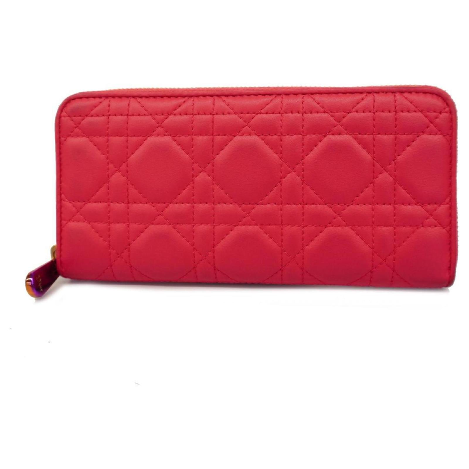 Christian Dior Long Wallet in Pink Leather ref.1464178 - Joli Closet