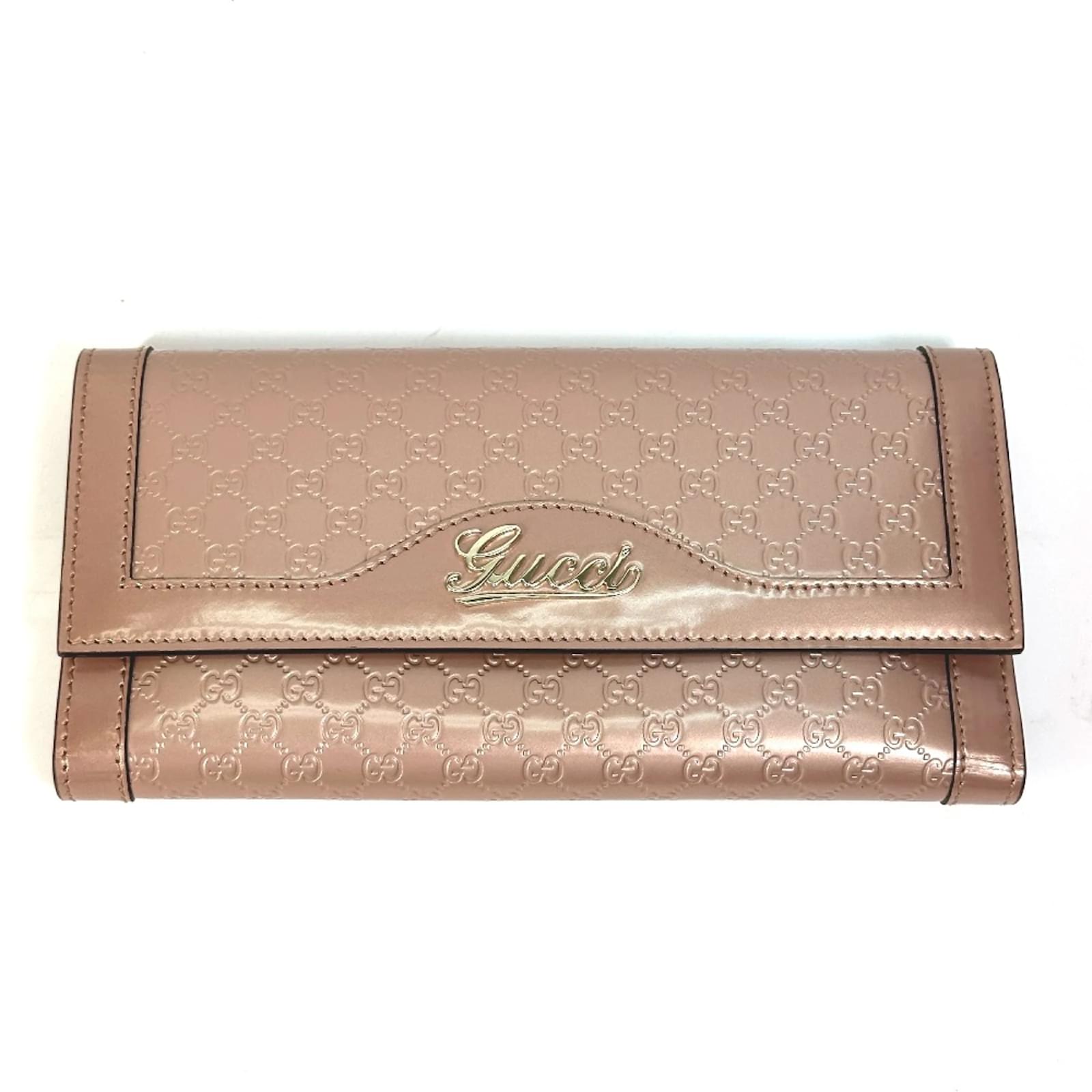 Gucci Pink Patent Leather Tri-Fold Wallet ref.1465392 - Joli Closet