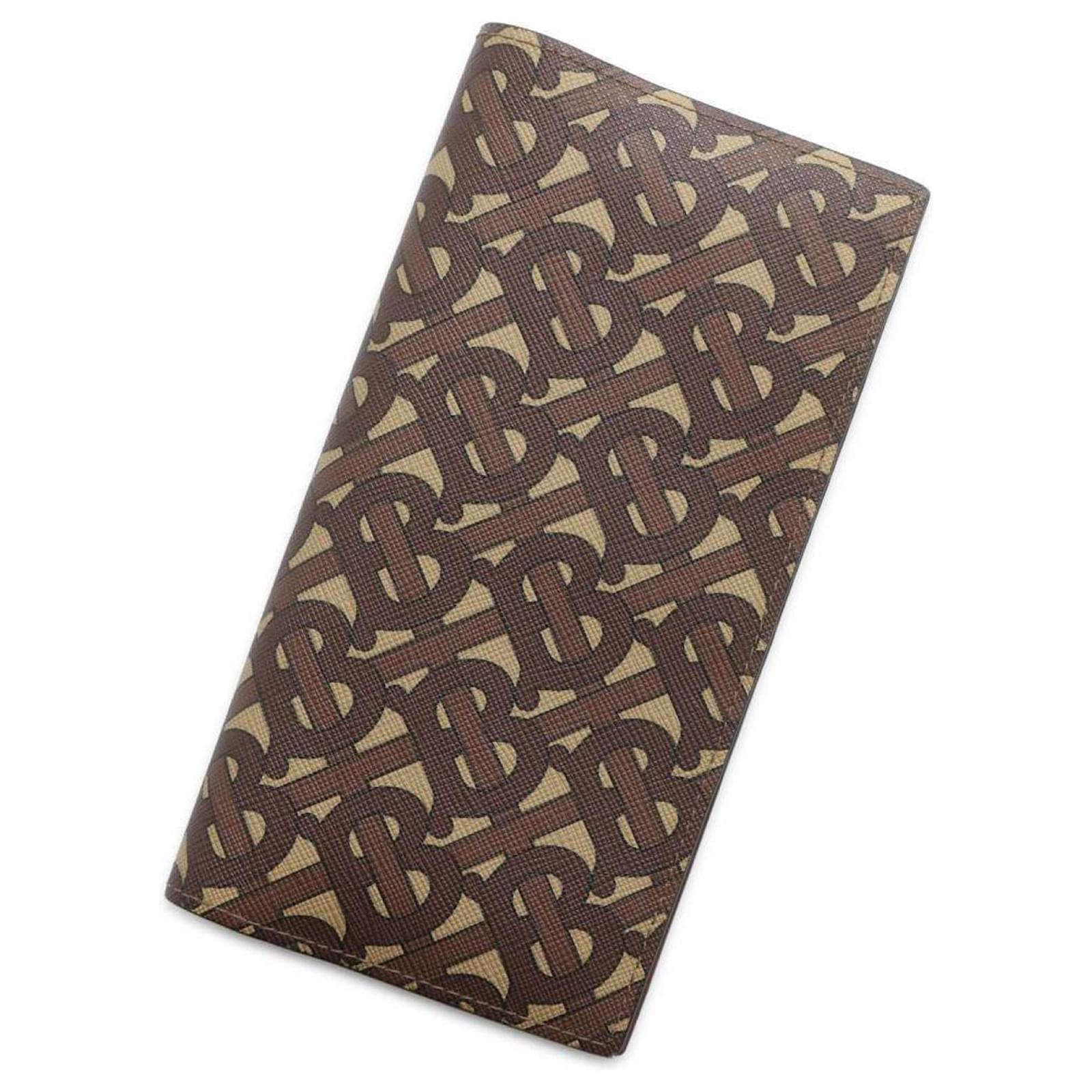 Burberry Long Wallet TB Monogram 8025767 Brown Beige Cloth ref.1465647 ...