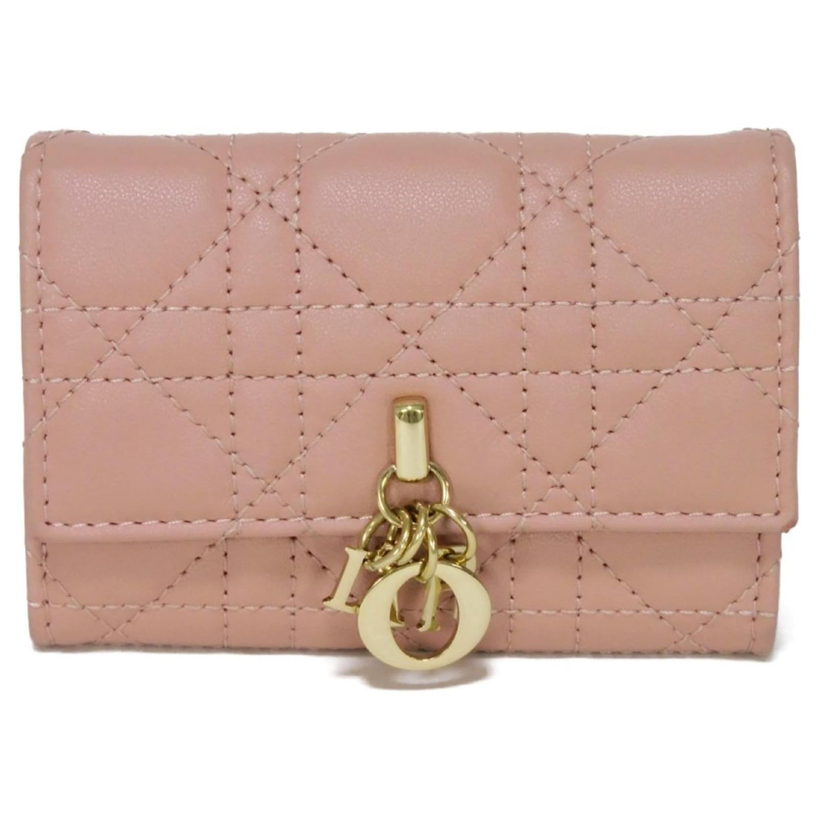Christian Dior Pink Bi-fold Wallet Leather ref.1466122 - Joli Closet