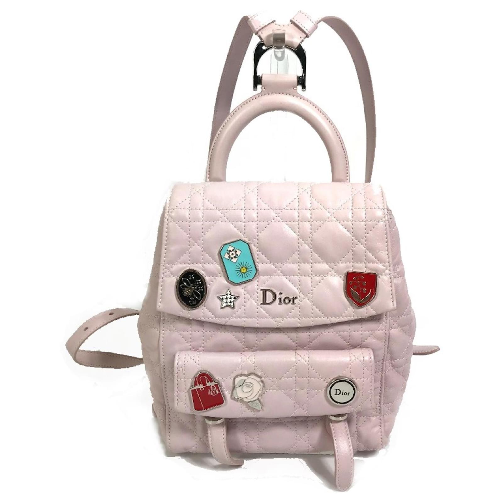 Christian Dior Cannage Stardust Small Backpack Pink Leather ref.1467036 ...