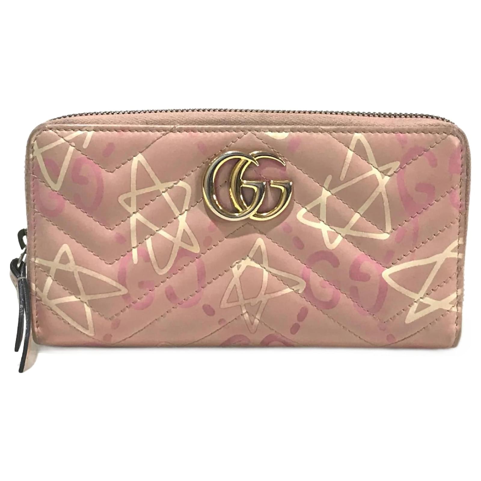 Gucci GG Marmont Pink Leather Long Wallet ref.1468228 - Joli Closet