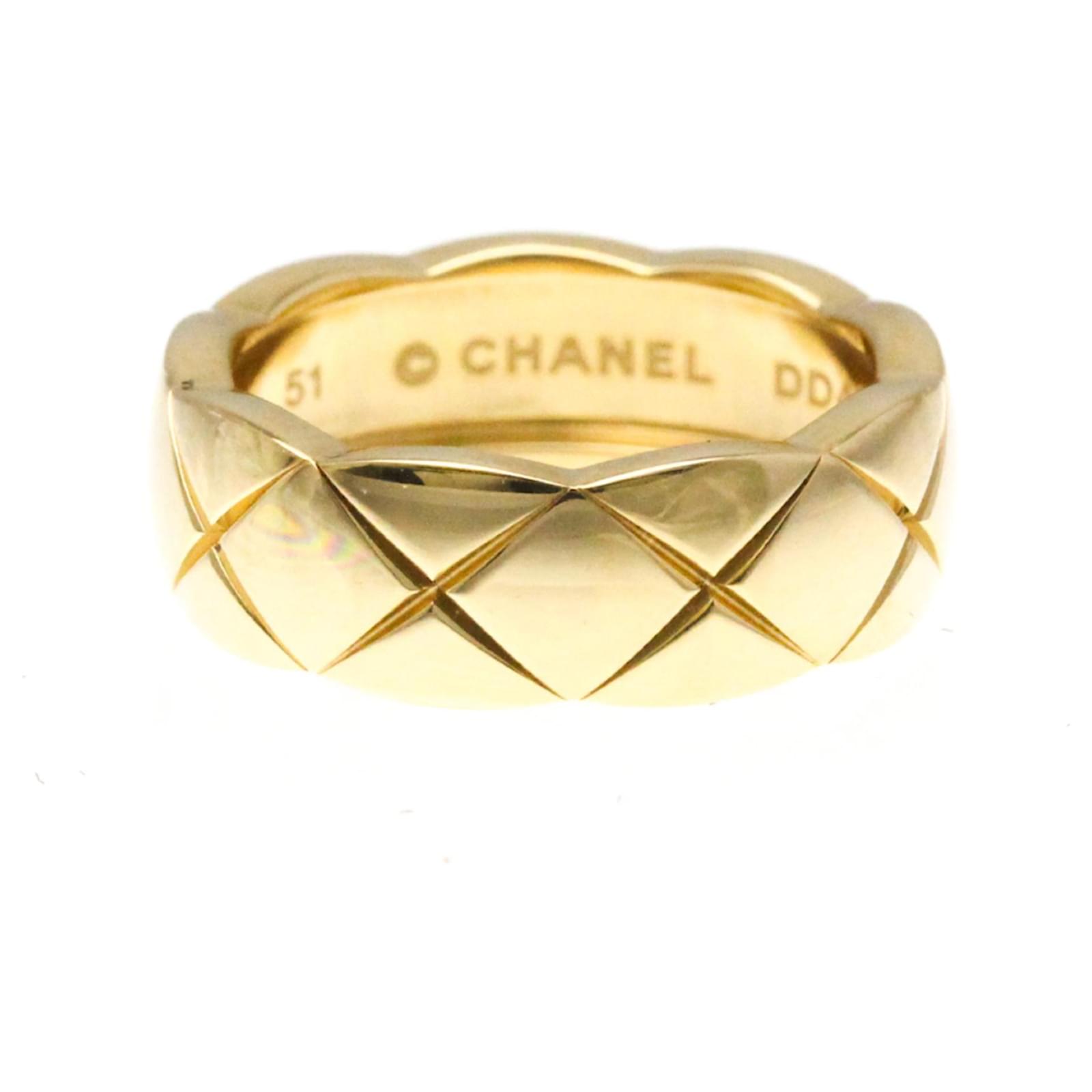 Chanel Coco Crush Band Ring in 18K Yellow Gold Golden ref.1468545 ...