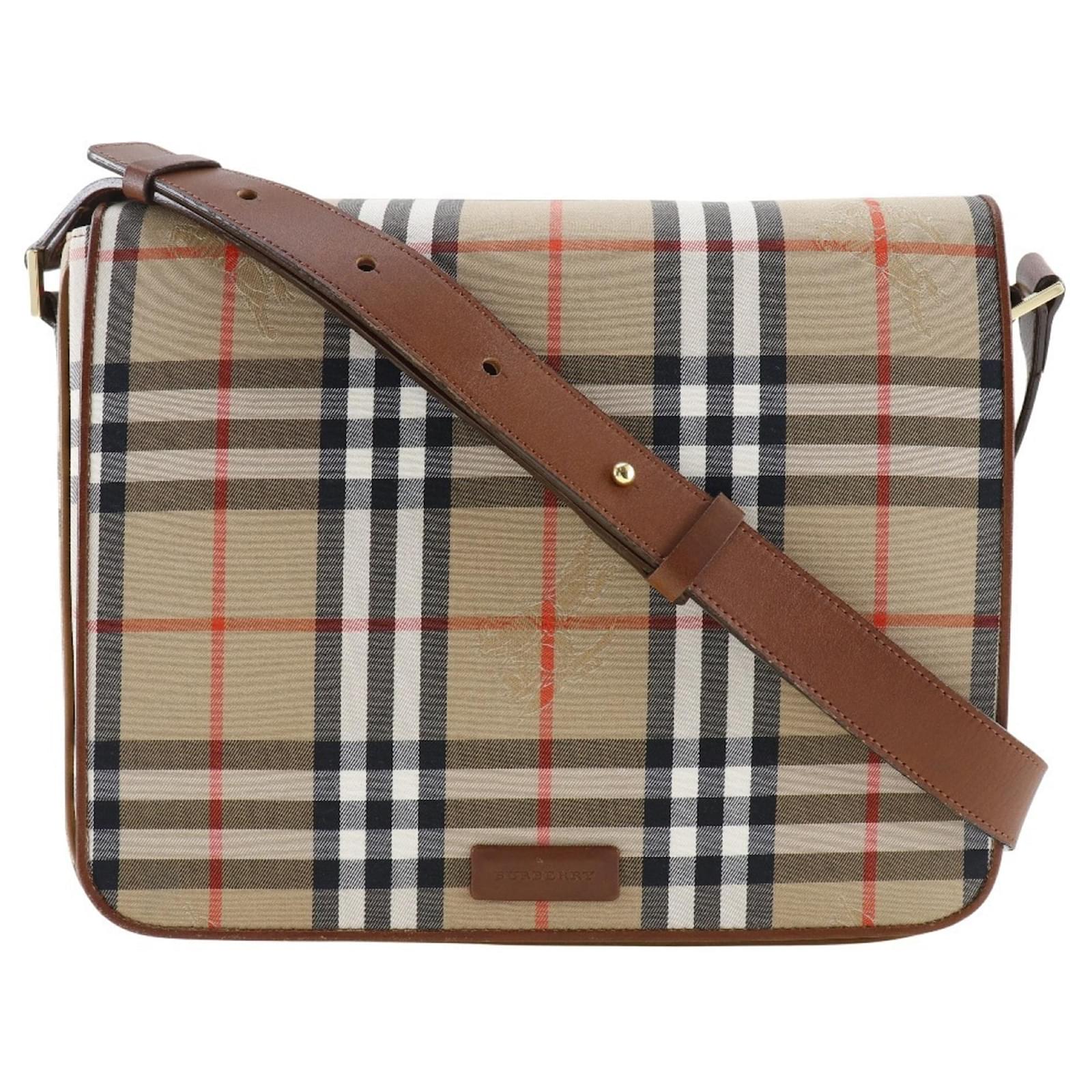 Burberry Check Canvas and Leather Shoulder Bag Cloth ref.1469256 - Joli ...