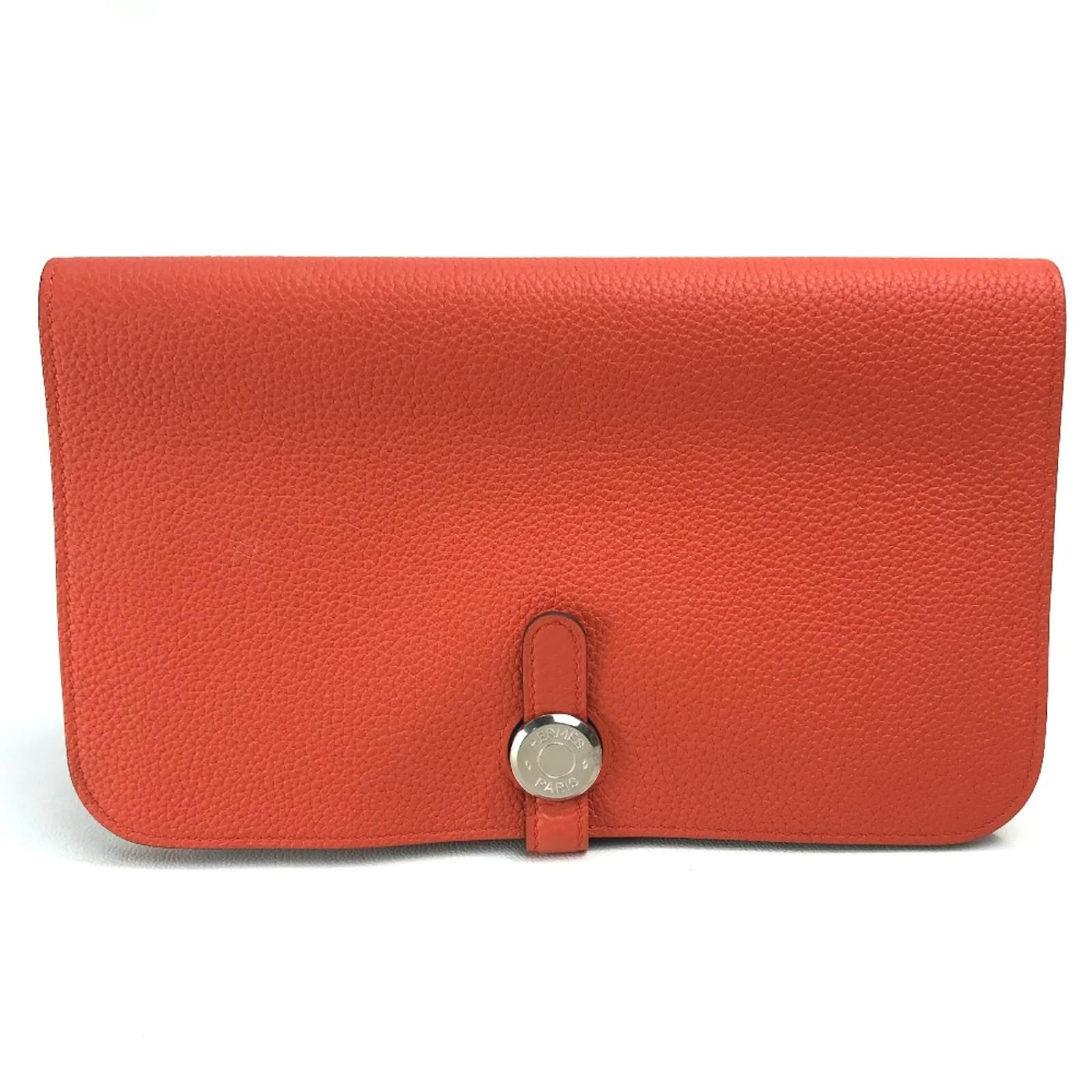 Hermès Hermes Long Wallet in Rouge Tomato Red Leather ref.1470557 ...