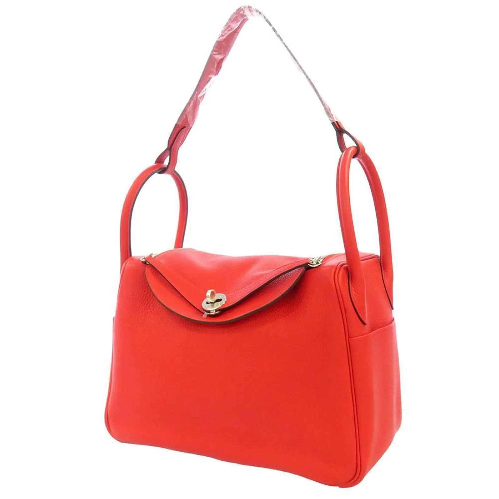 Hermès Hermes Lindy 30 Handbag in Rouge Cou Leather ref.1470959 - Joli ...