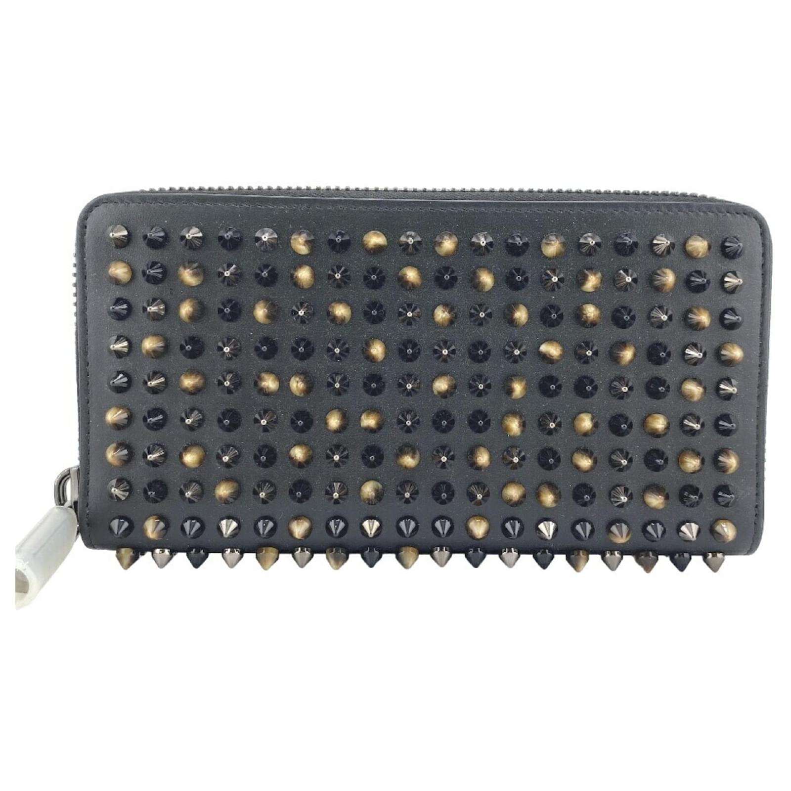 Christian Louboutin Studded Long Wallet Black Leather ref.1471612 ...