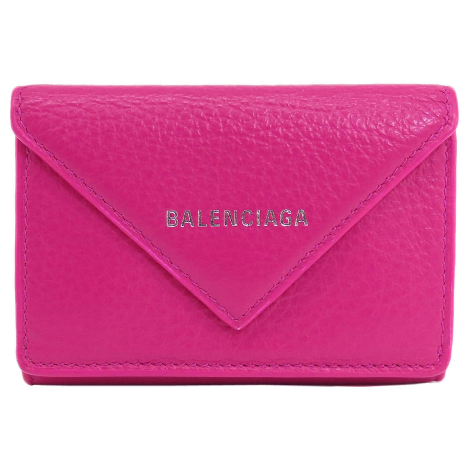 Everyday Balenciaga Compact Tri-fold Wallet Pink Leather ref.1471971 ...