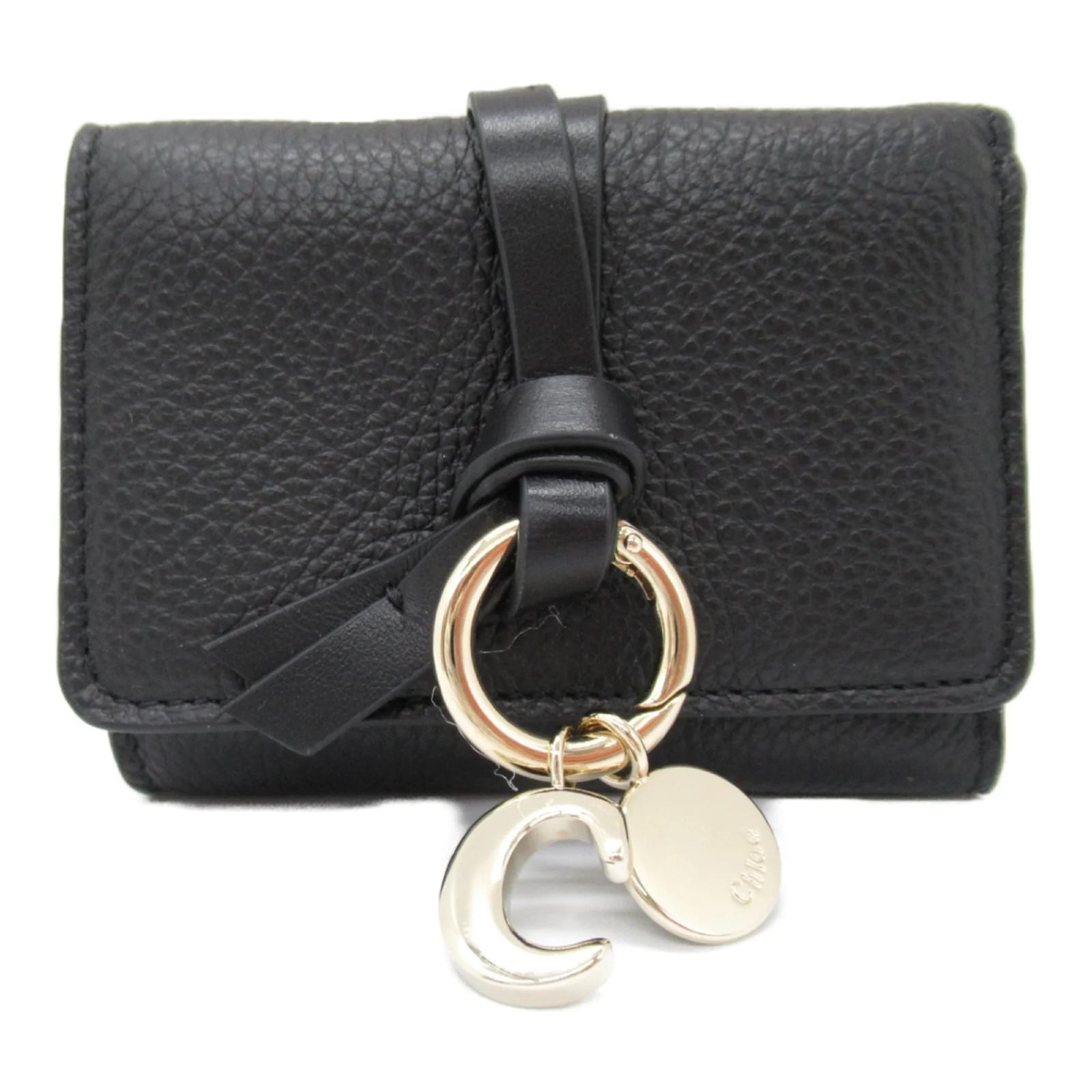 Chloé Double Sided Tri-Fold Wallet Black Leather ref.1472505 - Joli Closet