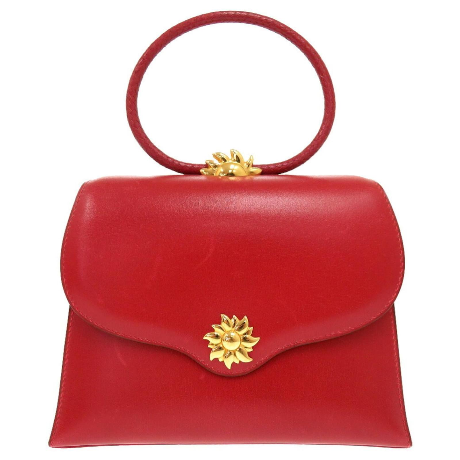 Hermès Hermes Sun Box Calf Handbag in Rouge Vif Red Pony-style calfskin ...