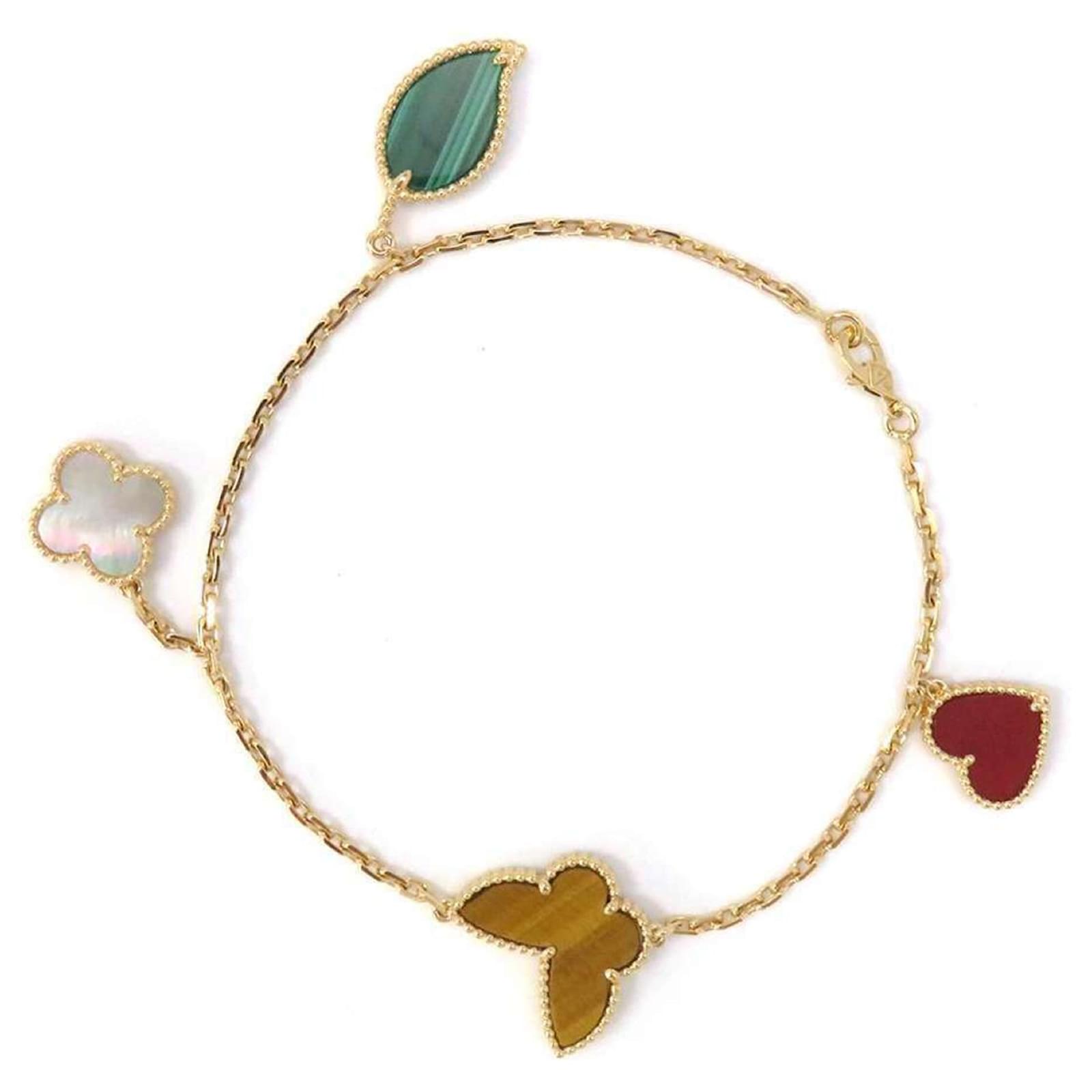 Van Cleef & Arpels Lucky Alhambra Charm Bracelet Golden Yellow gold ref ...