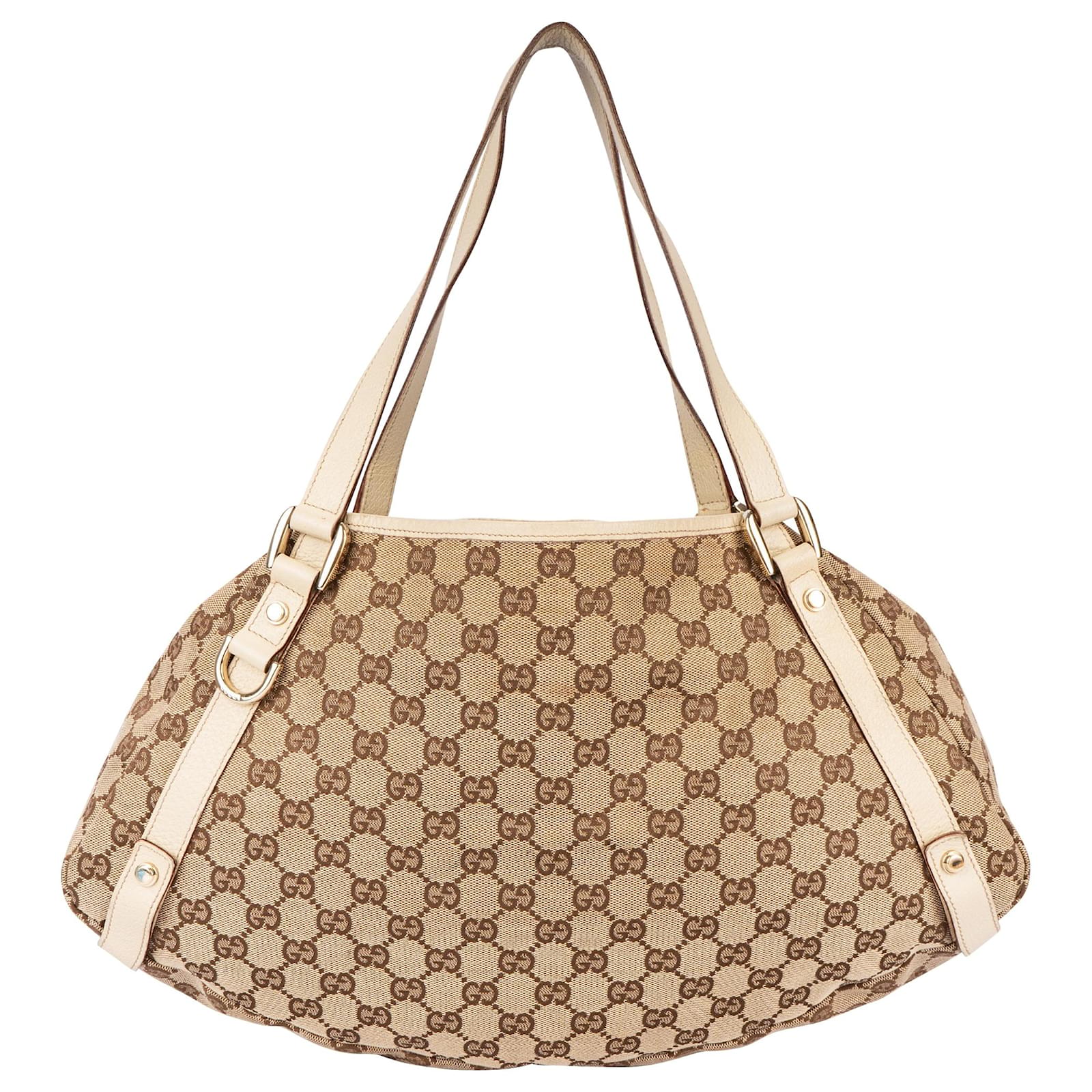 Gucci GG Monogram Abbey Shopper Bag Beige Leather ref.1473365 - Joli Closet
