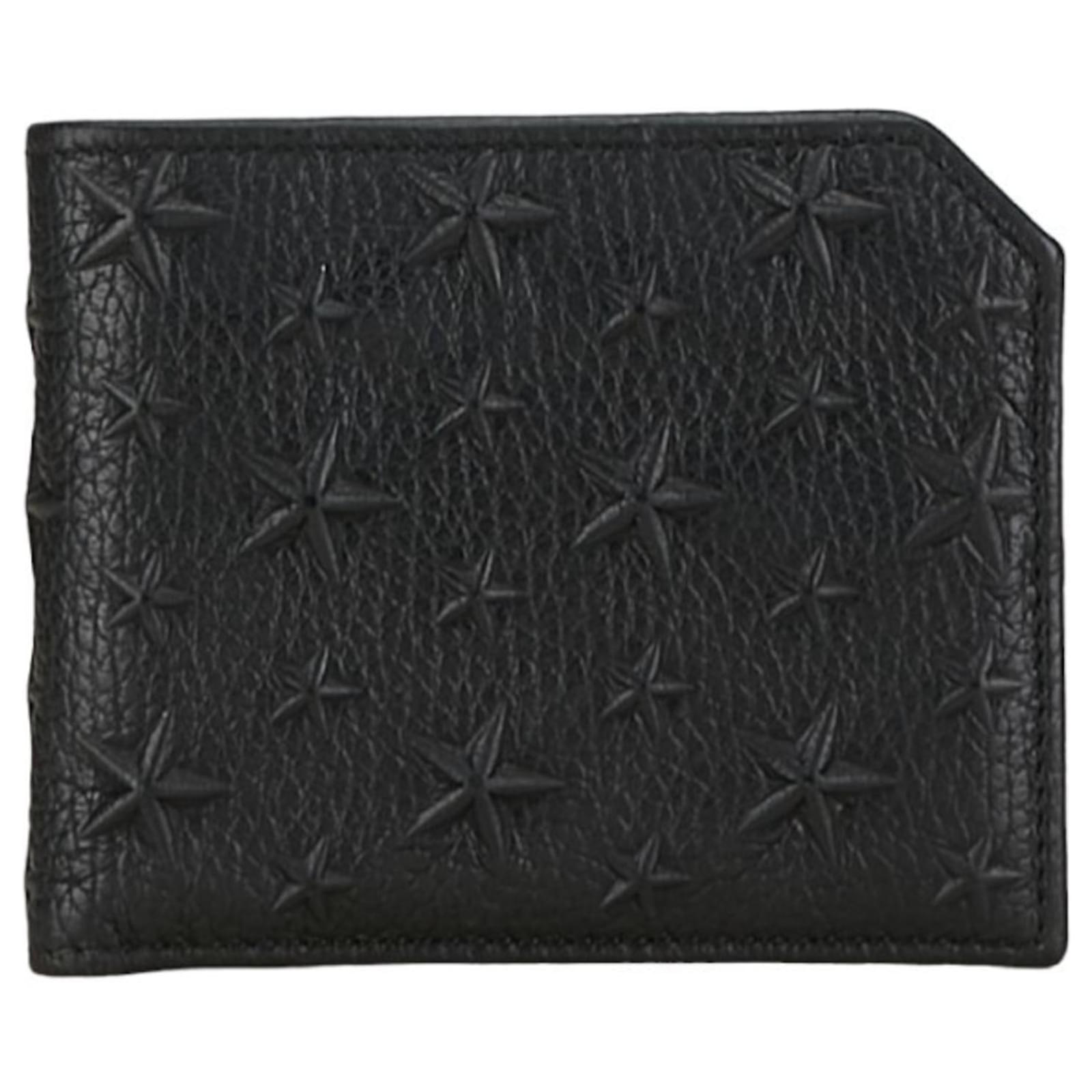 Jimmy Choo Star Bi-fold Wallet Black Leather ref.1485124 - Joli Closet
