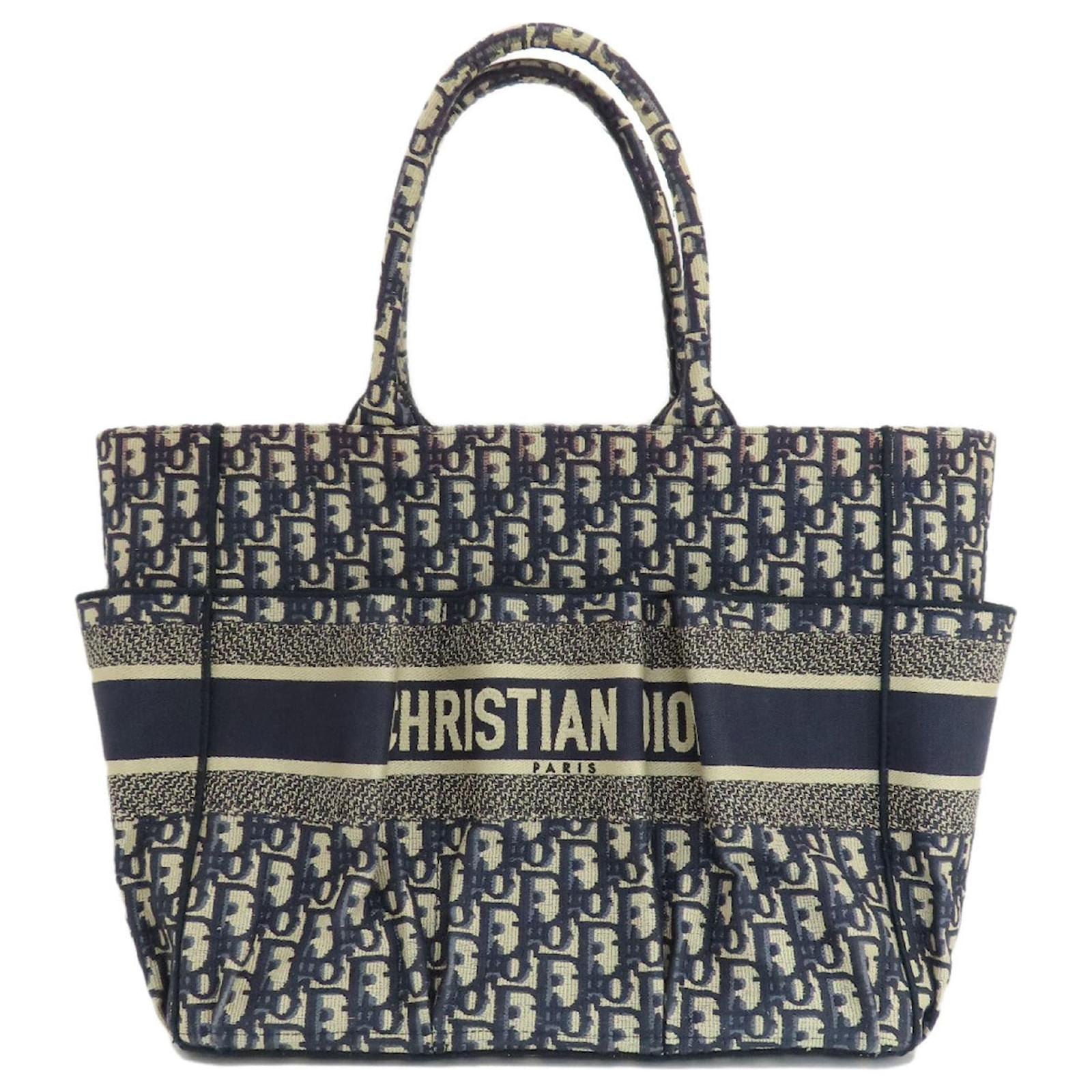 Christian Dior Trotter Pattern Tote Bag Navy blue Cloth ref.1486808 ...