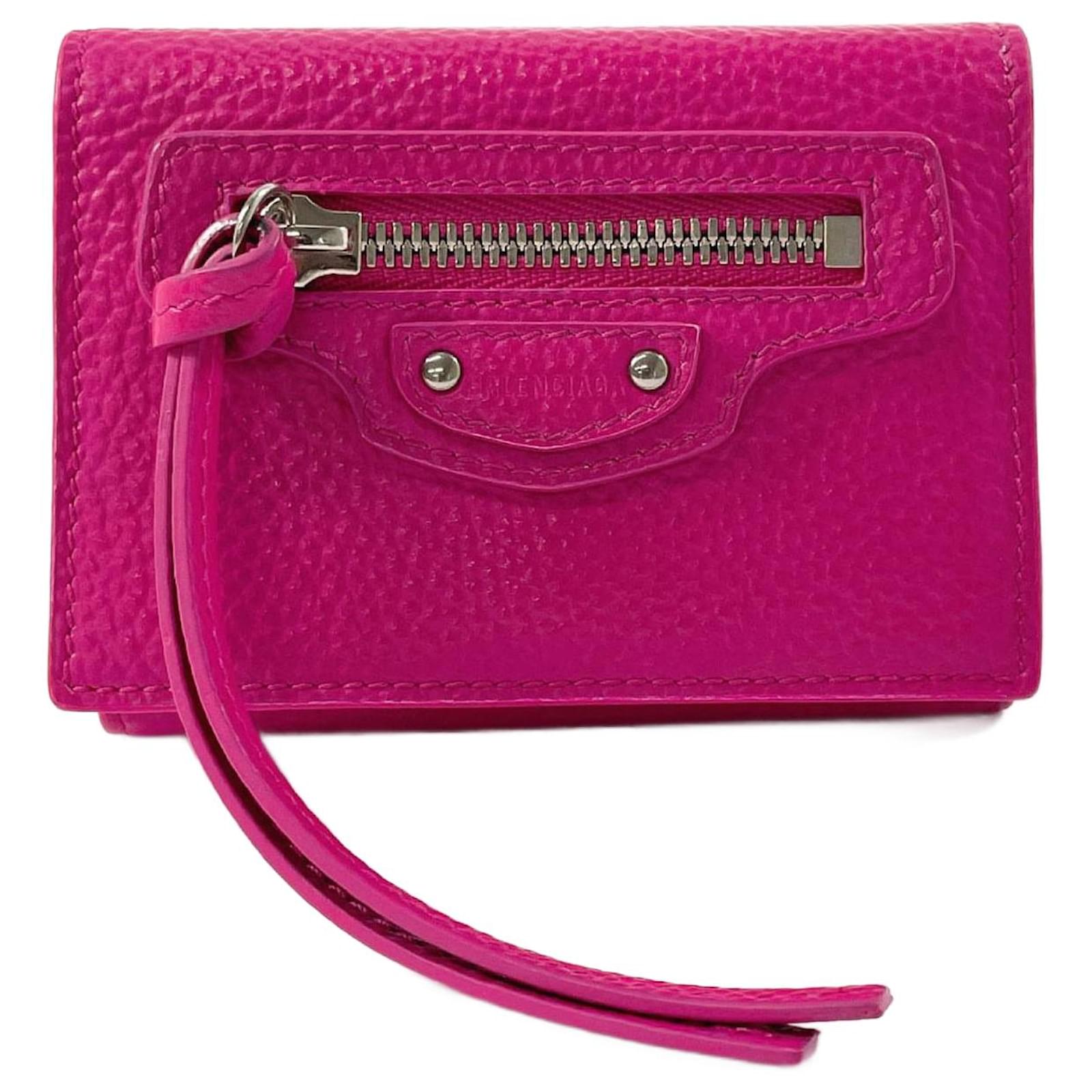 Everyday Balenciaga Neo Classic Tri-fold Wallet Pink Leather ref ...