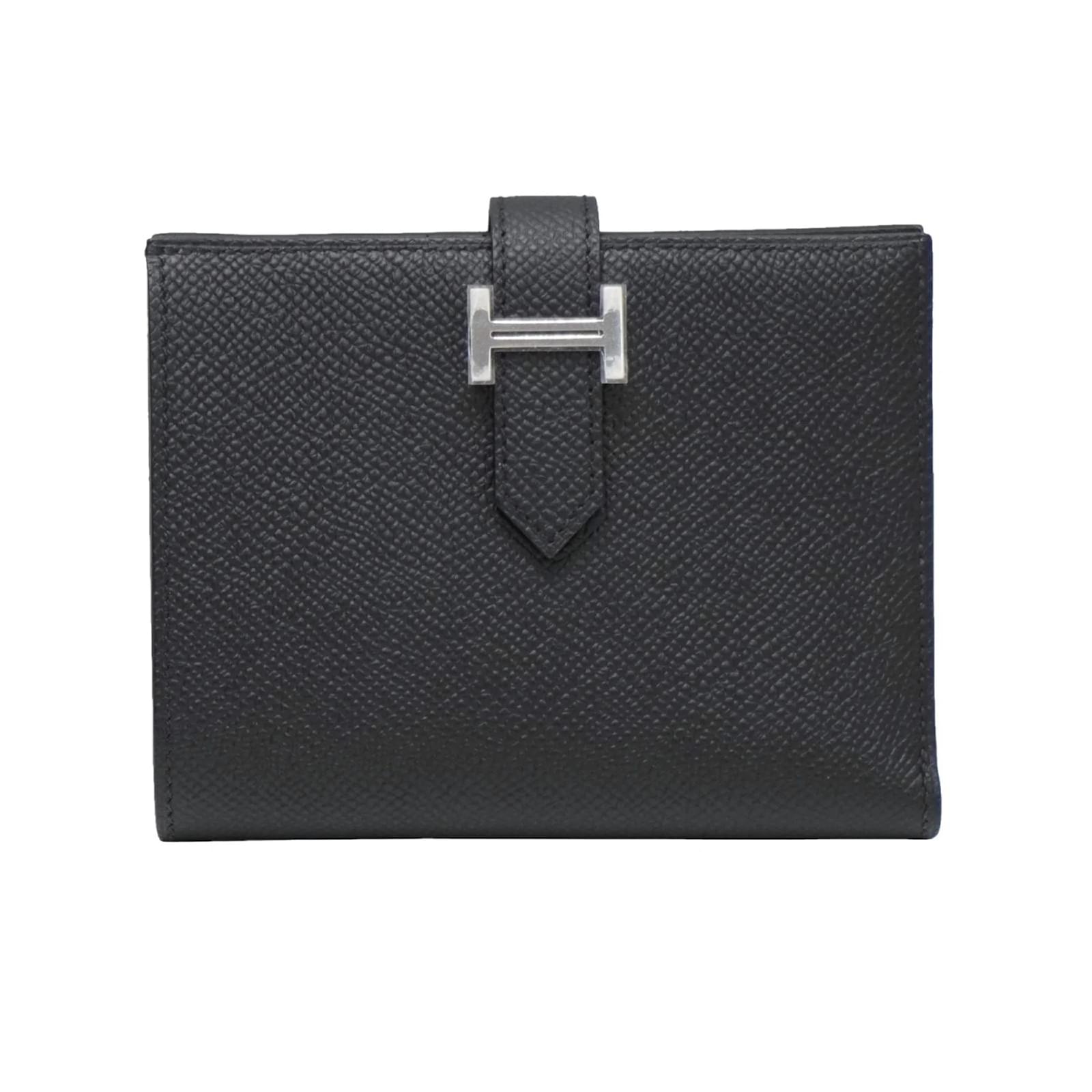 Hermès Hermes Bearn Compact Wallet Black Leather ref.1490818 - Joli Closet