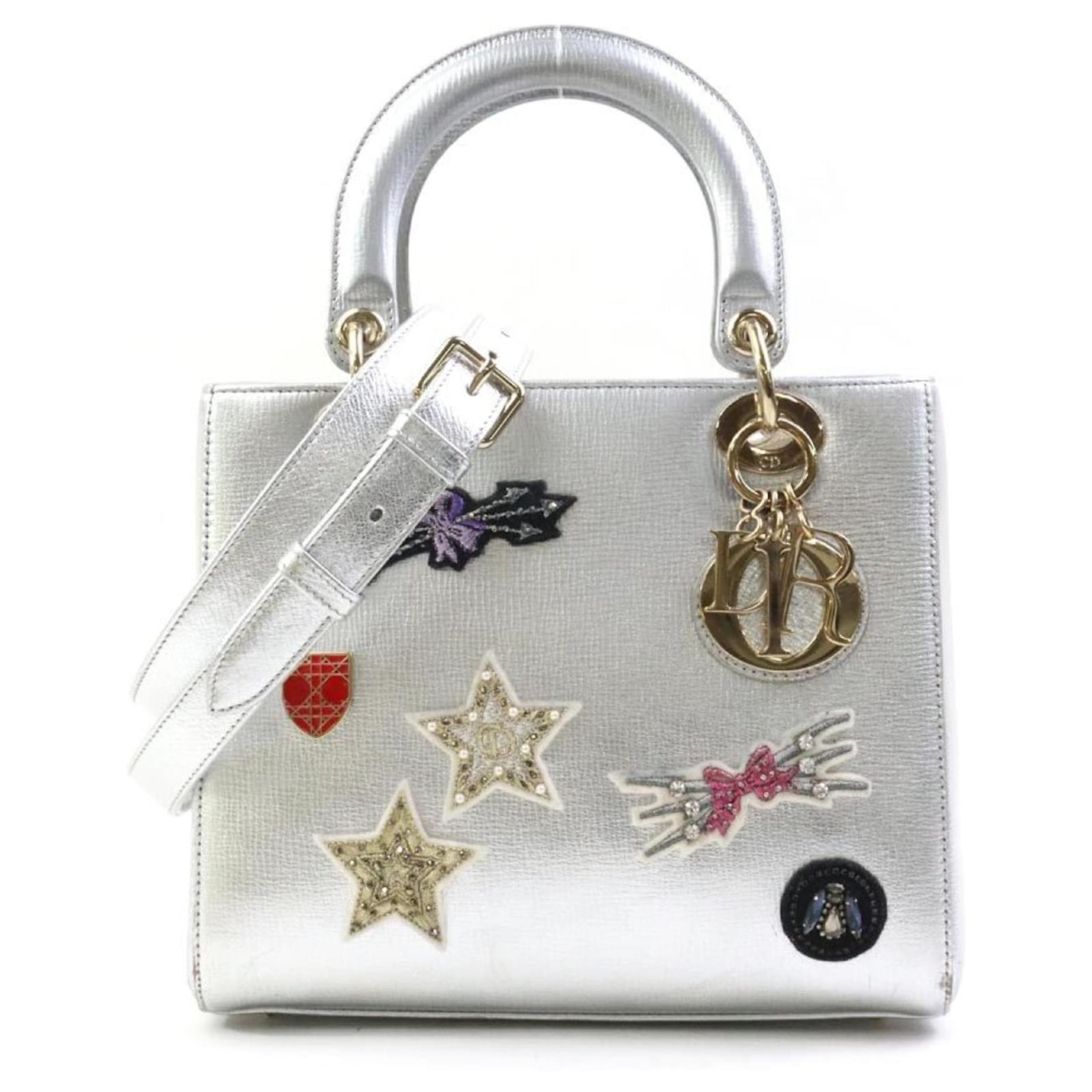 Christian Dior Silver Leather Handbag Silvery ref.1491434 - Joli Closet
