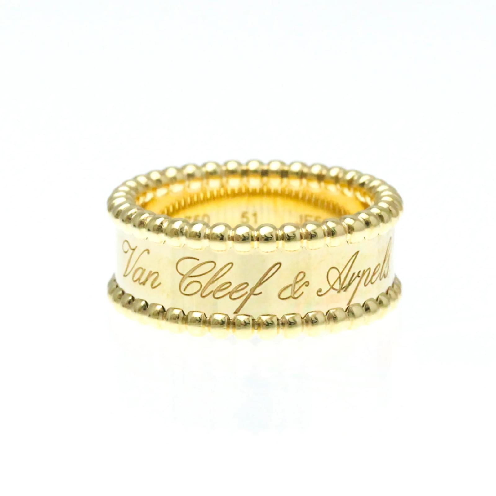Van Cleef & Arpels Perlee Signature Band Ring Golden Yellow gold ref ...