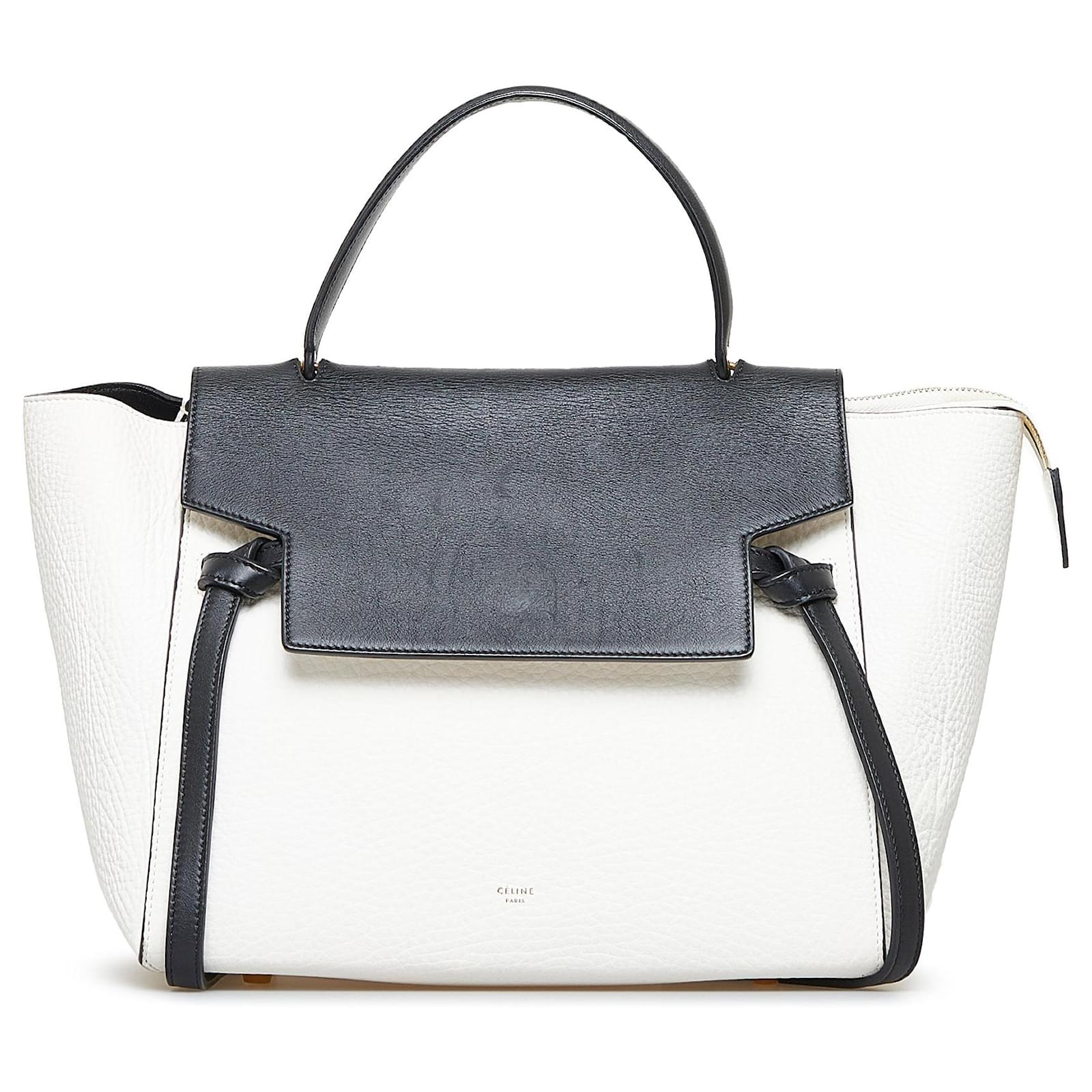 Céline White Celine Mini Belt Satchel Leather ref.1498646 - Joli Closet