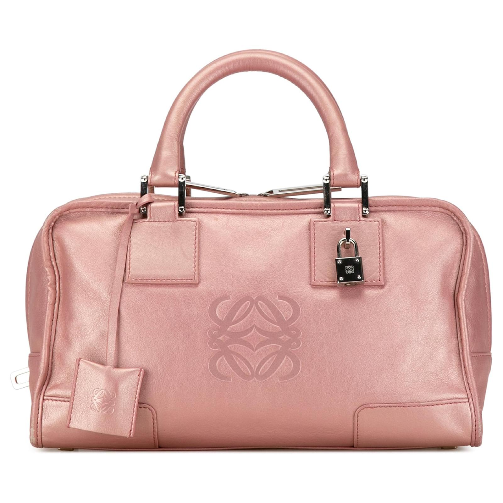 Pink LOEWE Metallic Leather Amazona 28 Handbag ref.1498738 - Joli Closet