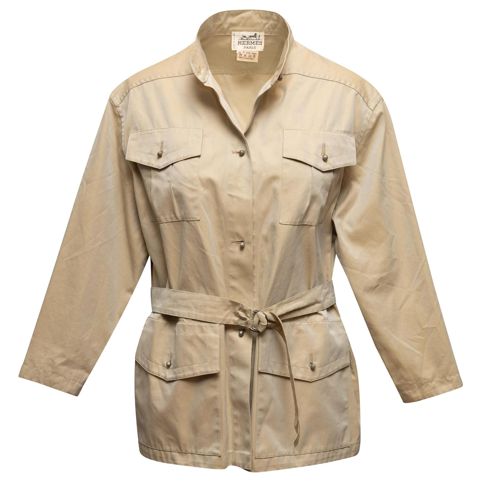 Hermès Vintage Beige Hermes Cargo Jacket Size FR 42 Synthetic ref ...