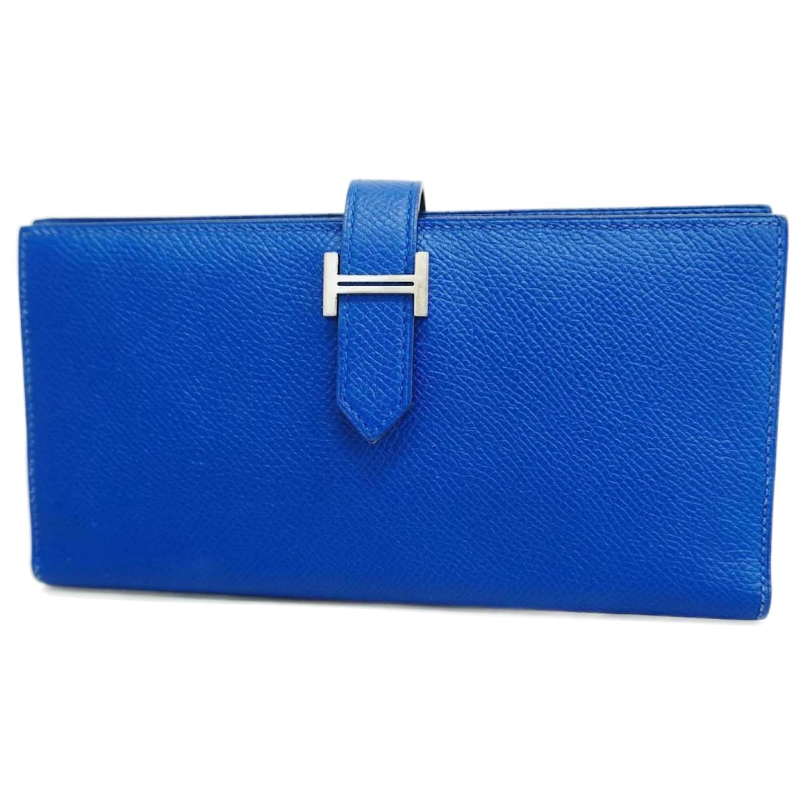 Hermès Hermes Long Wallet Bearn Soufflet in Iris Purple Leather ref ...