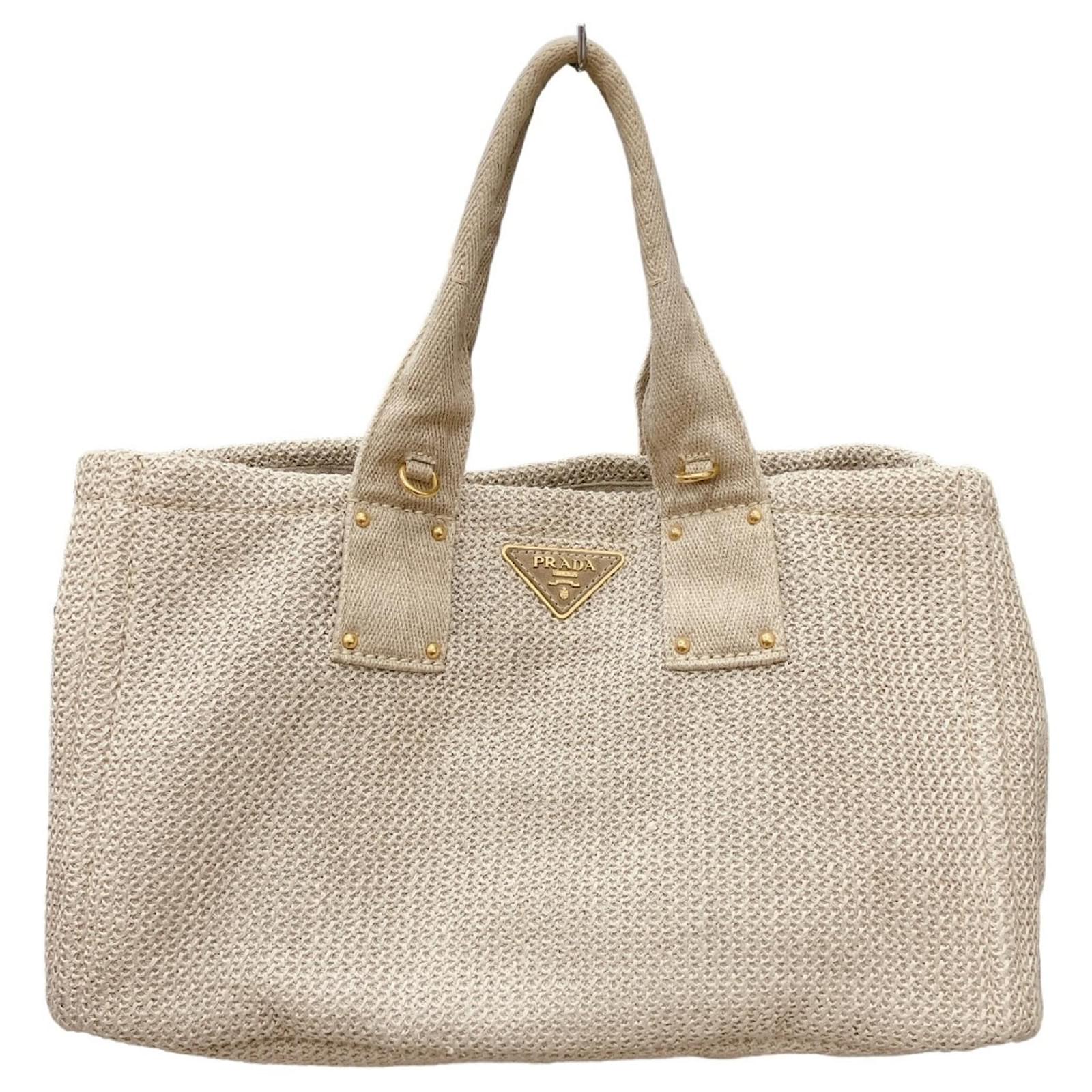 Prada Beige Canvas Tote Bag Cloth ref.1505043 - Joli Closet