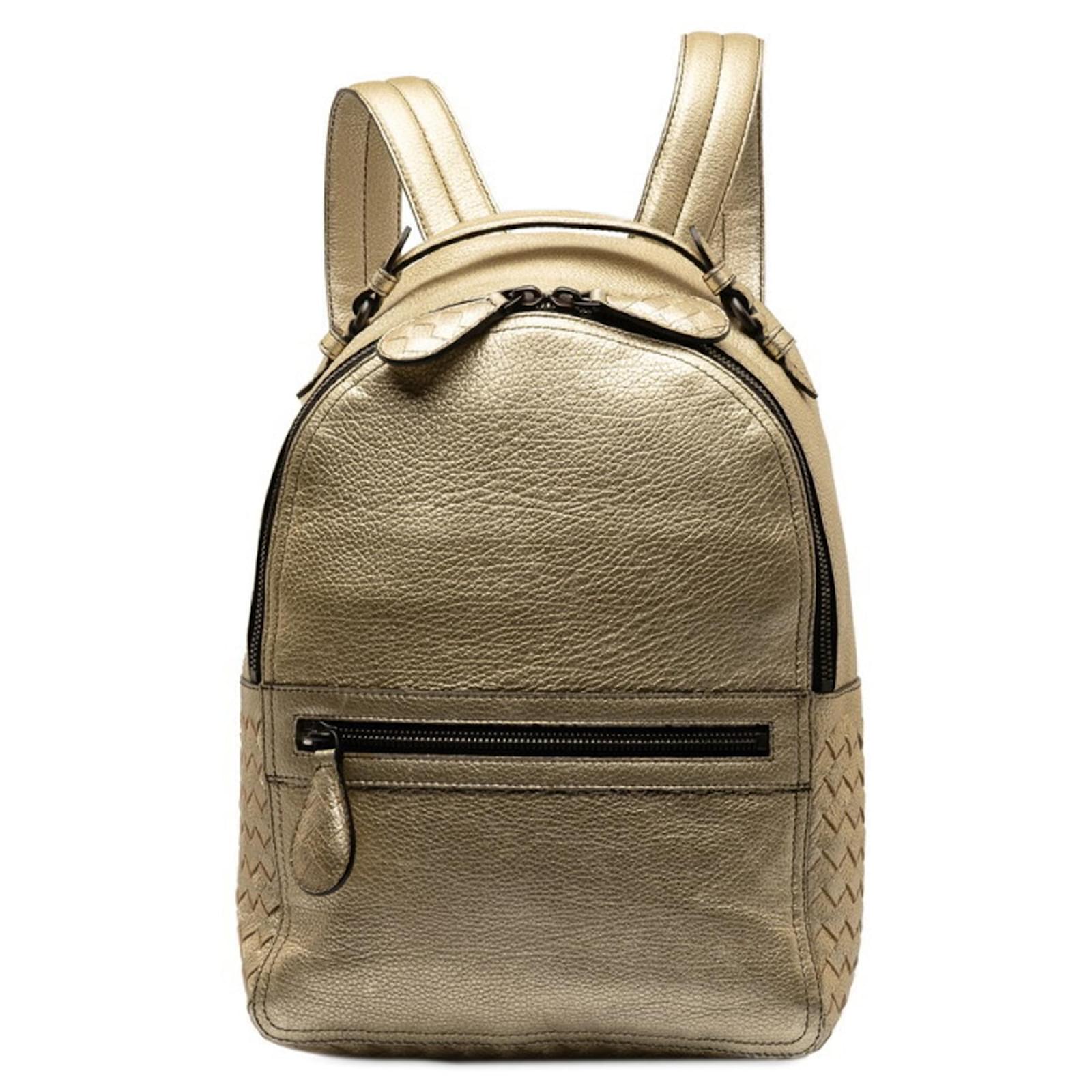 Bottega Veneta Intrecciato Backpack Golden Leather ref.1505656 - Joli ...