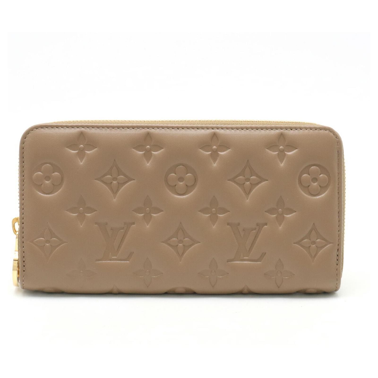 Louis Vuitton Monogram Embossed Zippy Wallet Taupe Leather ref.1505686 ...
