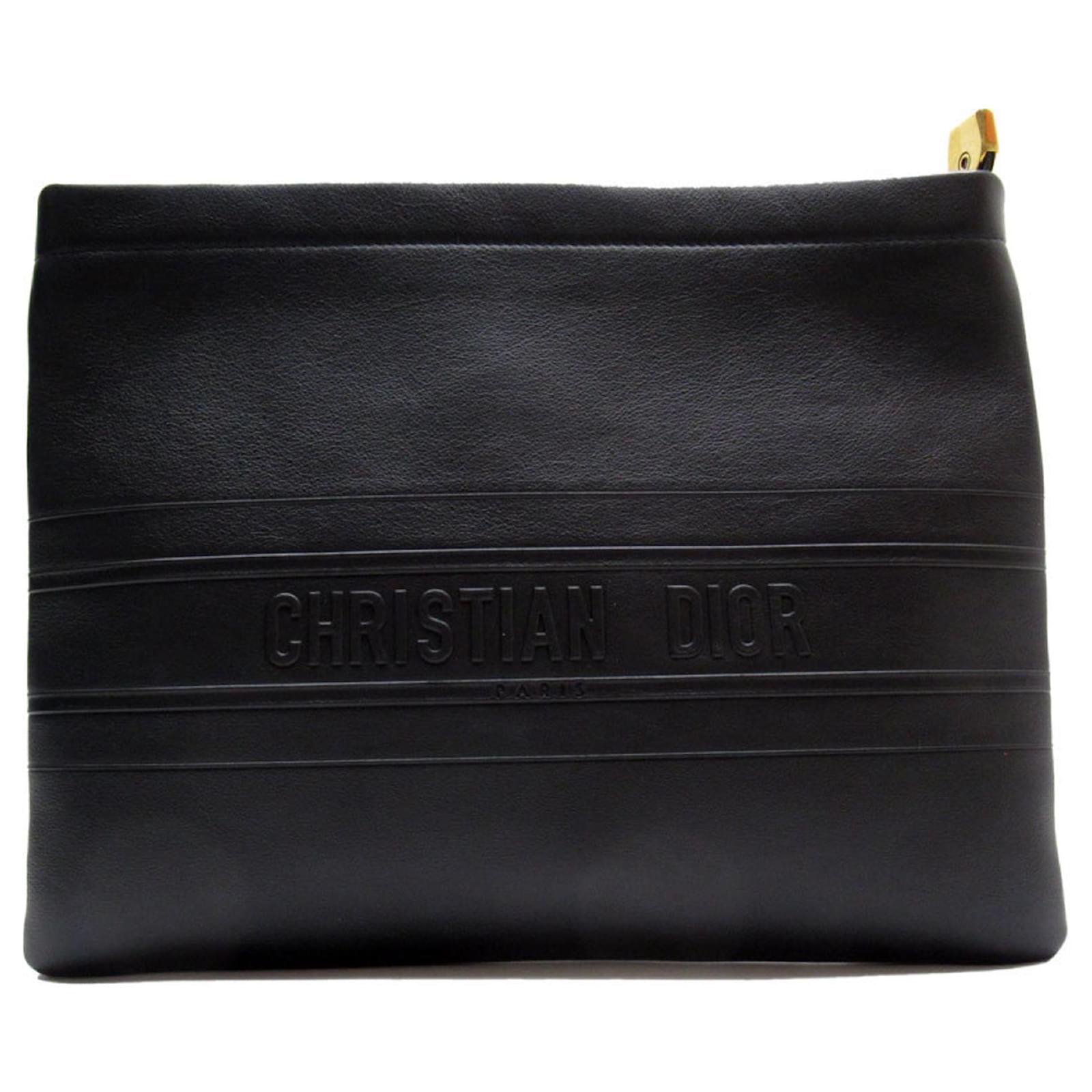 Christian Dior Black Leather Clutch Bag ref.1506025 - Joli Closet