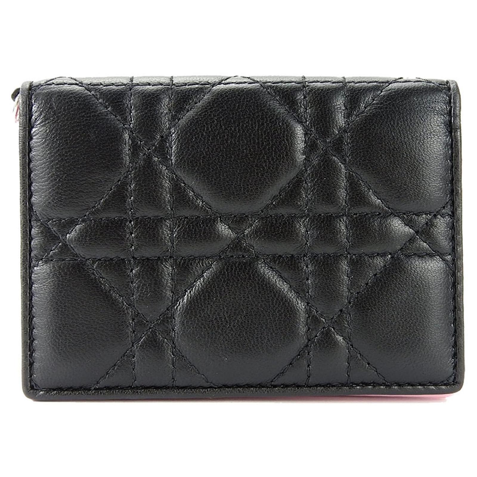 Christian Dior Business Card Case Black Pink Leather ref.1506346 - Joli ...