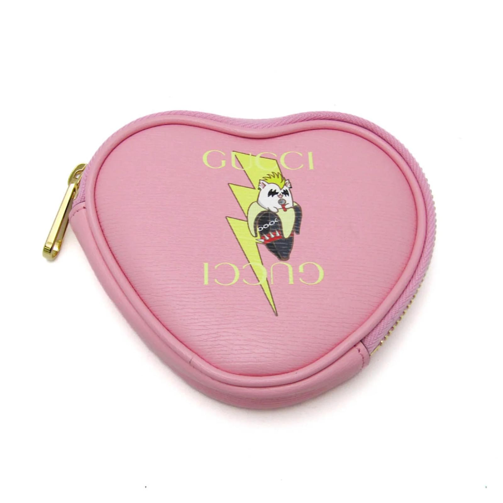 Gucci x Bananya Collaboration Coin Purse Pink Multiple colors Leather ...