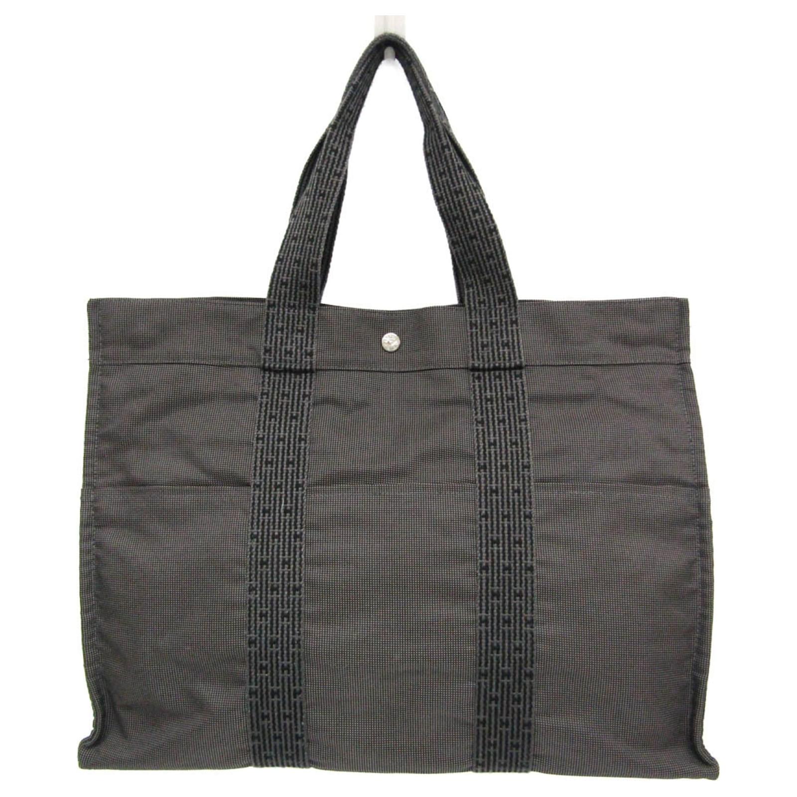 Hermès Hermes Her Line GM Tote Bag Brown Black Polyester Polyamide ref ...