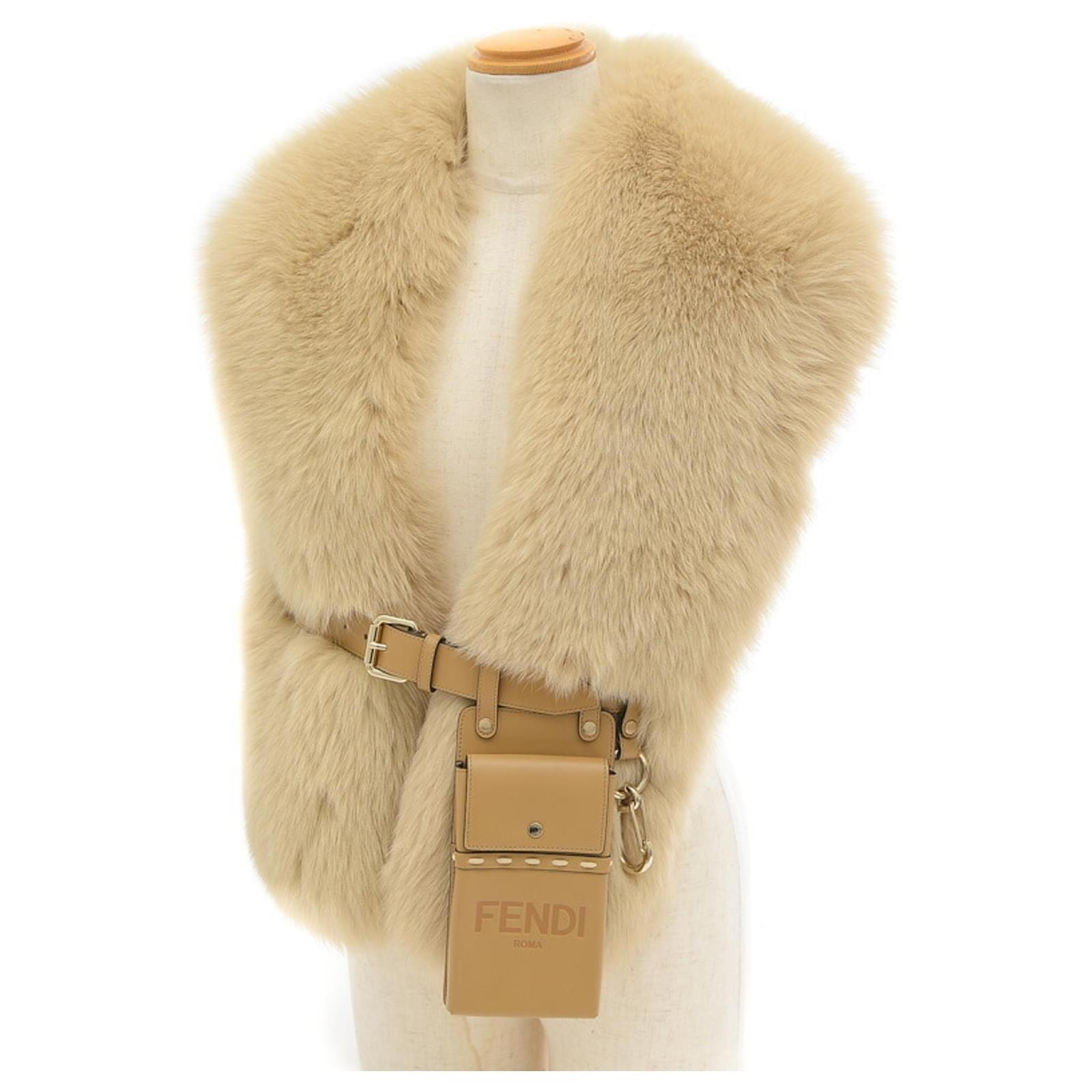 Fendi Fox Fur Stole Muffler in Beige (Sold) - Joli Closet
