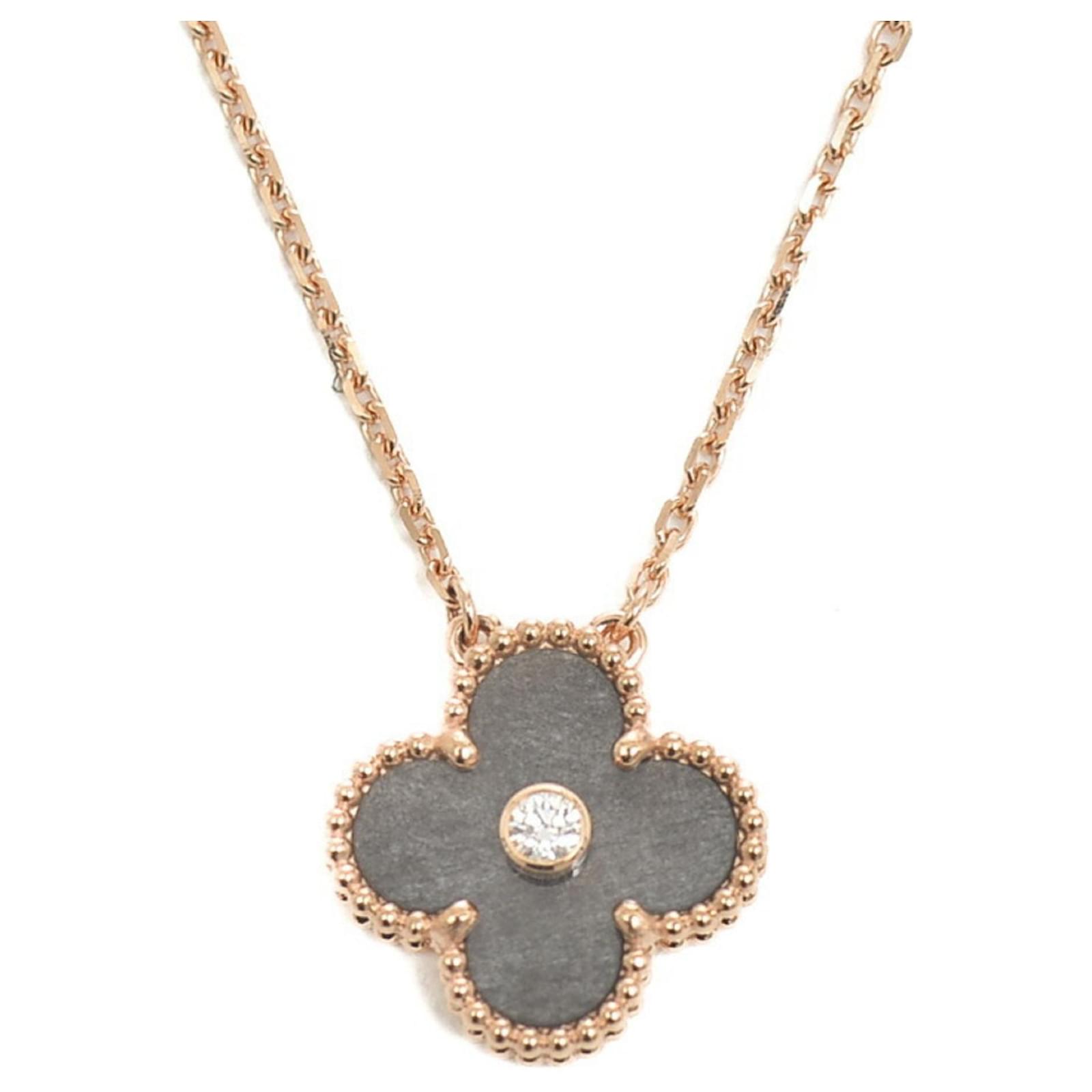 Collier Alhambra de Van Cleef & Arpels Or rose Marron Doré ref.1507457 ...