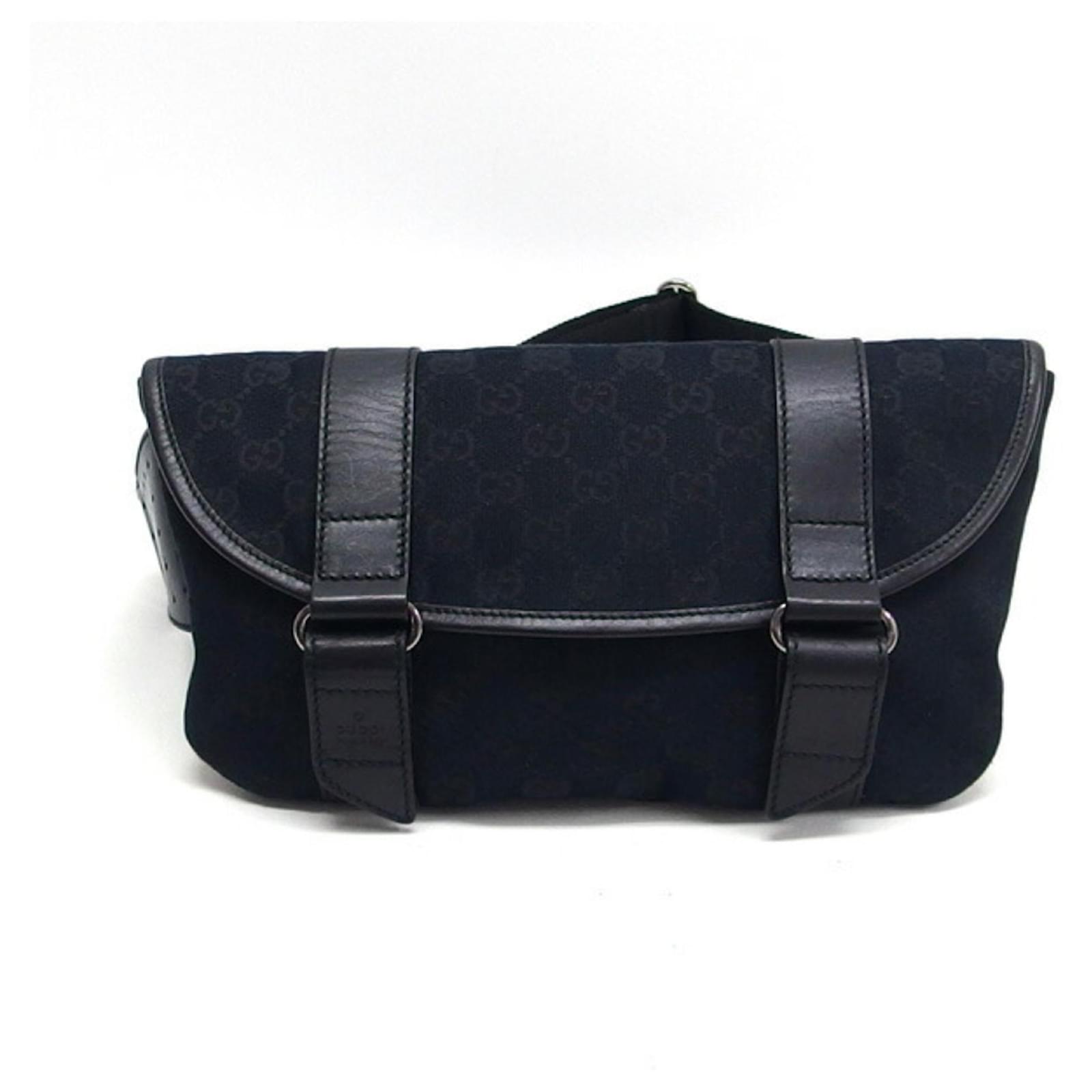 Gucci GG Canvas Fanny Pack Black Leather Cloth ref.1508094 - Joli Closet