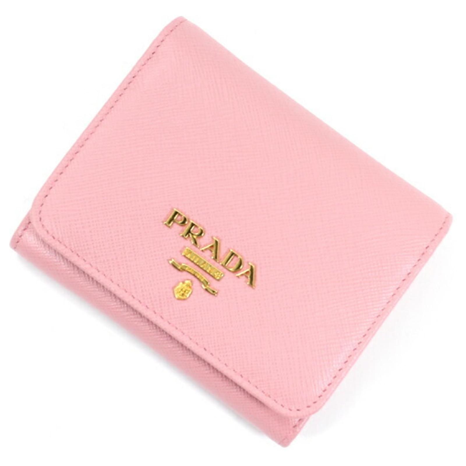 Prada Pink Saffiano Tri-Fold Wallet Leather ref.1508701 - Joli Closet
