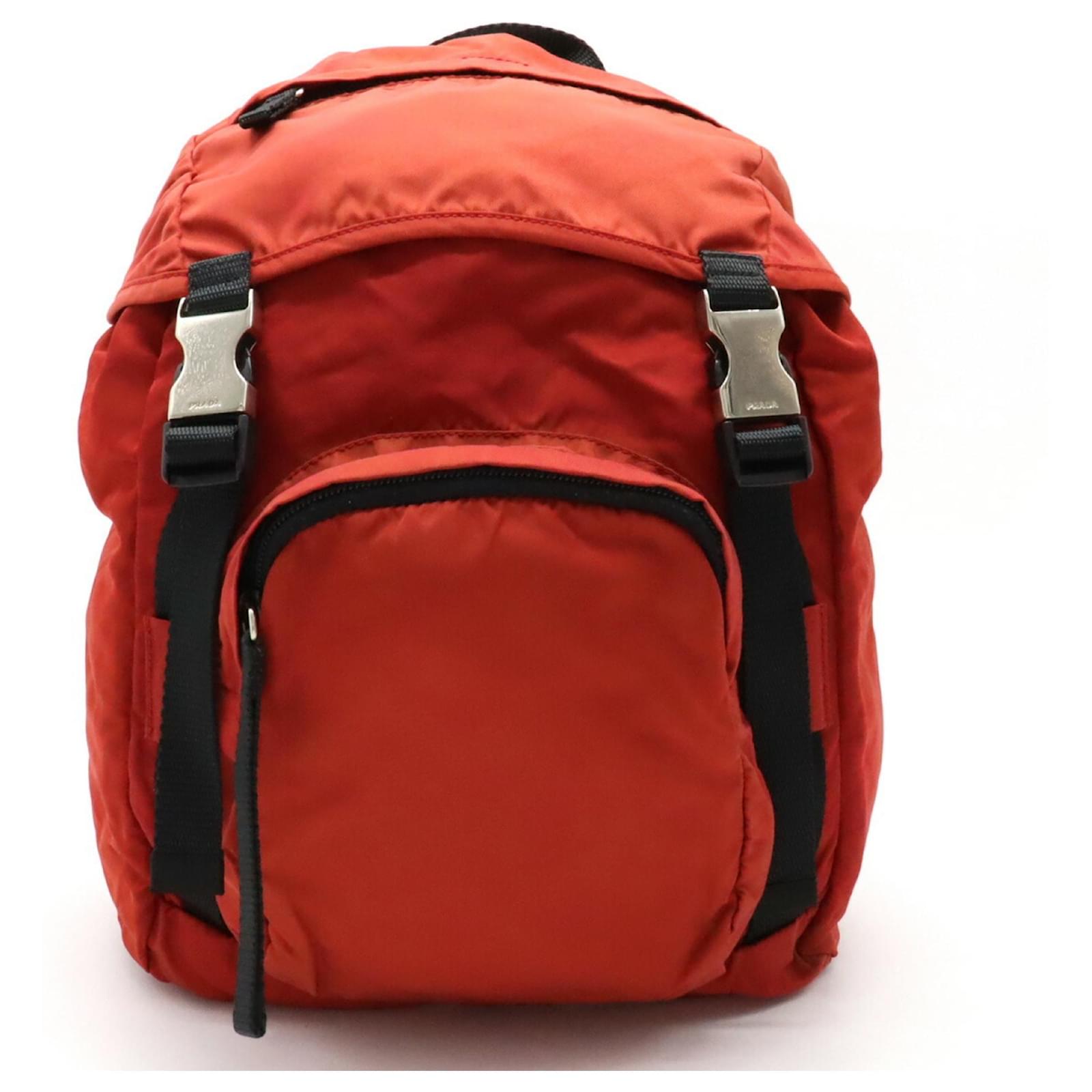 Prada Nylon Backpack in Orange Red ref.1509214 - Joli Closet