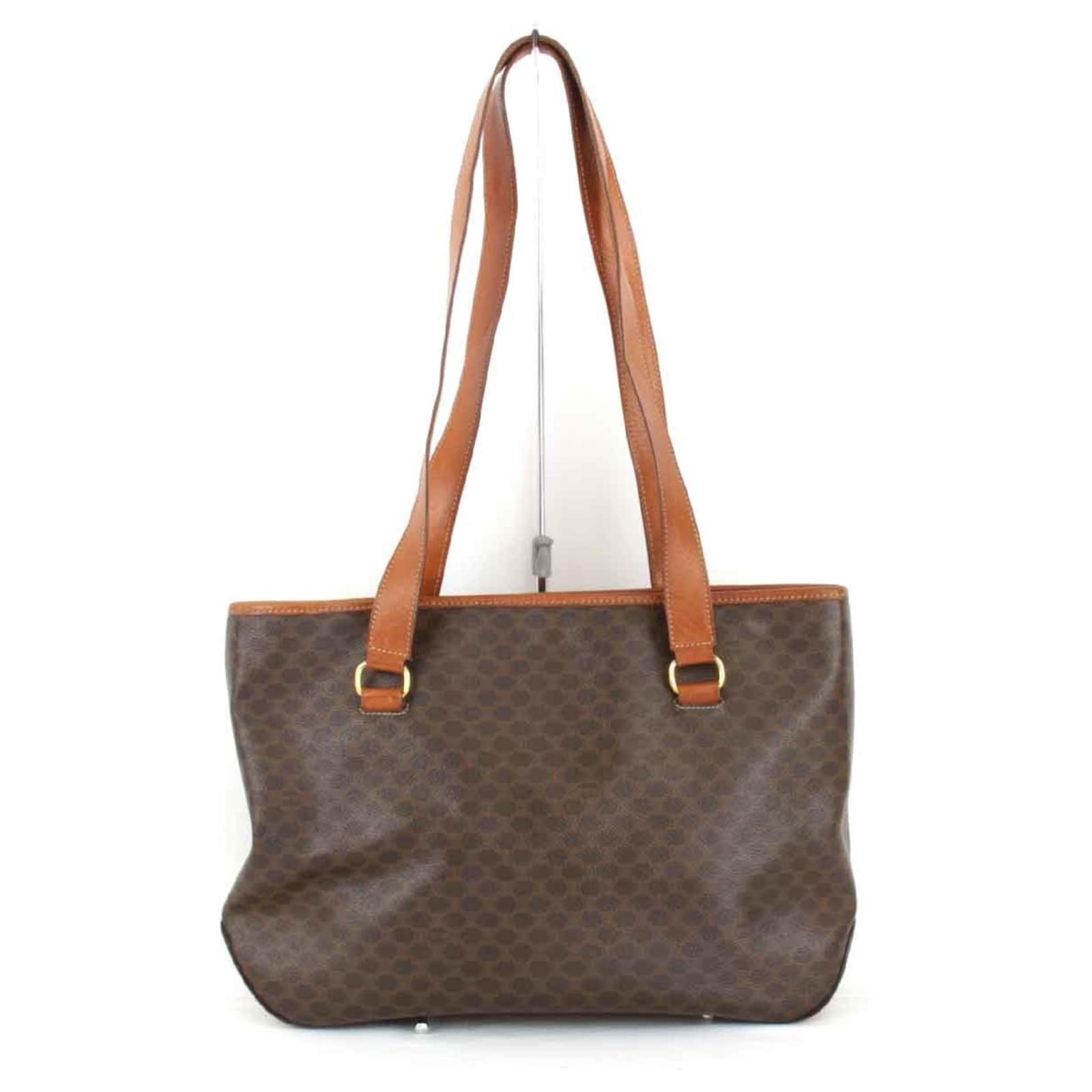 Céline Celine Macadam Pattern Leather Tote Bag Brown ref.1509253 - Joli ...