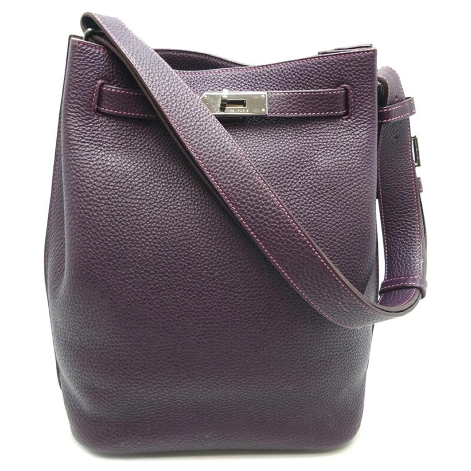 Hermès Hermes So Kelly 22 Shoulder Bag Prune Leather ref.1509293 - Joli ...